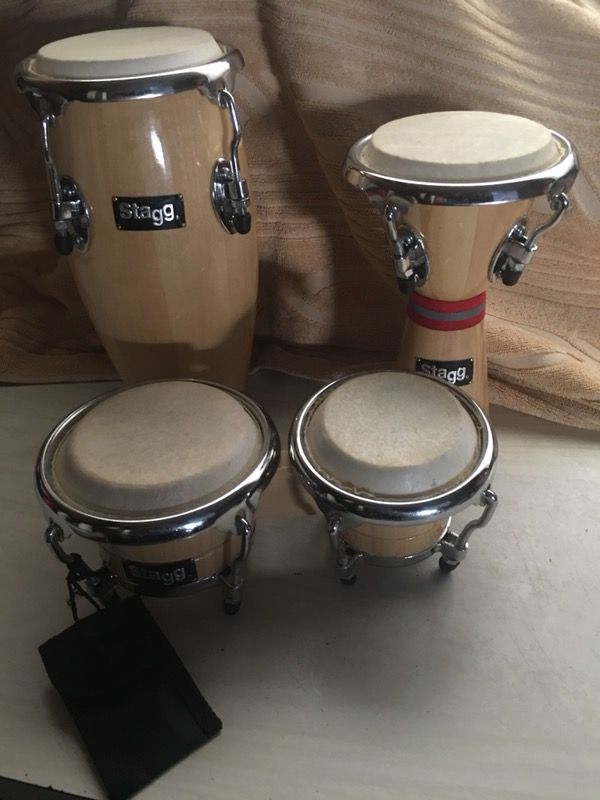 “Staff” Mini Latin Percussion Drum Set. Conga, Djembe, BONGOS 1 mini ...