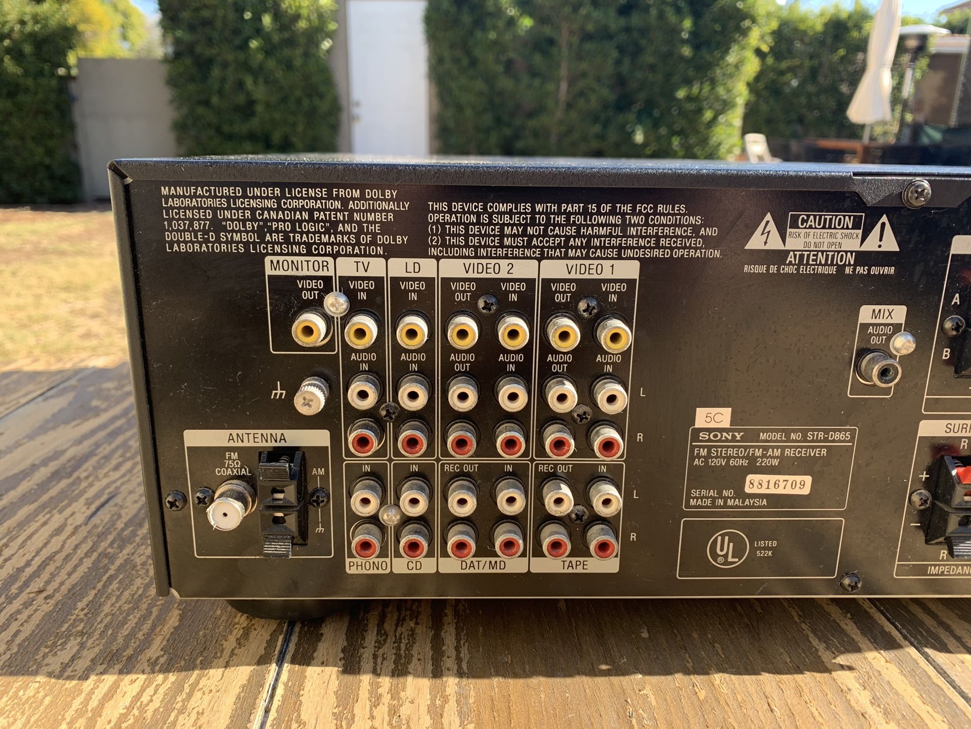 SONY STR-D865 - 5.1 Ch Home Theater Surround Sound Receiver - Tested ...