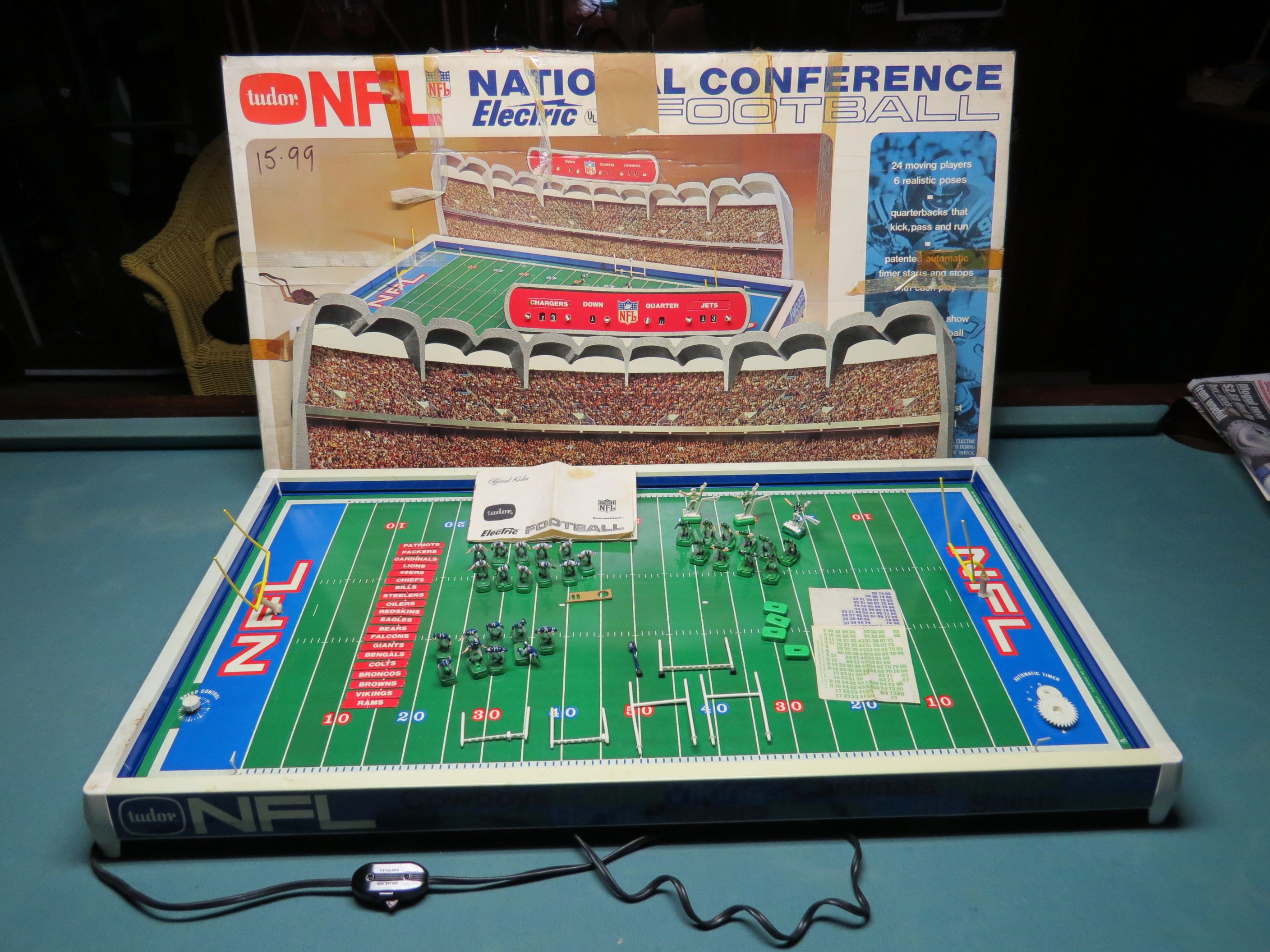 VTG Tudor NFL Electric Football Game Set with Joe Namath QB - Jets ...