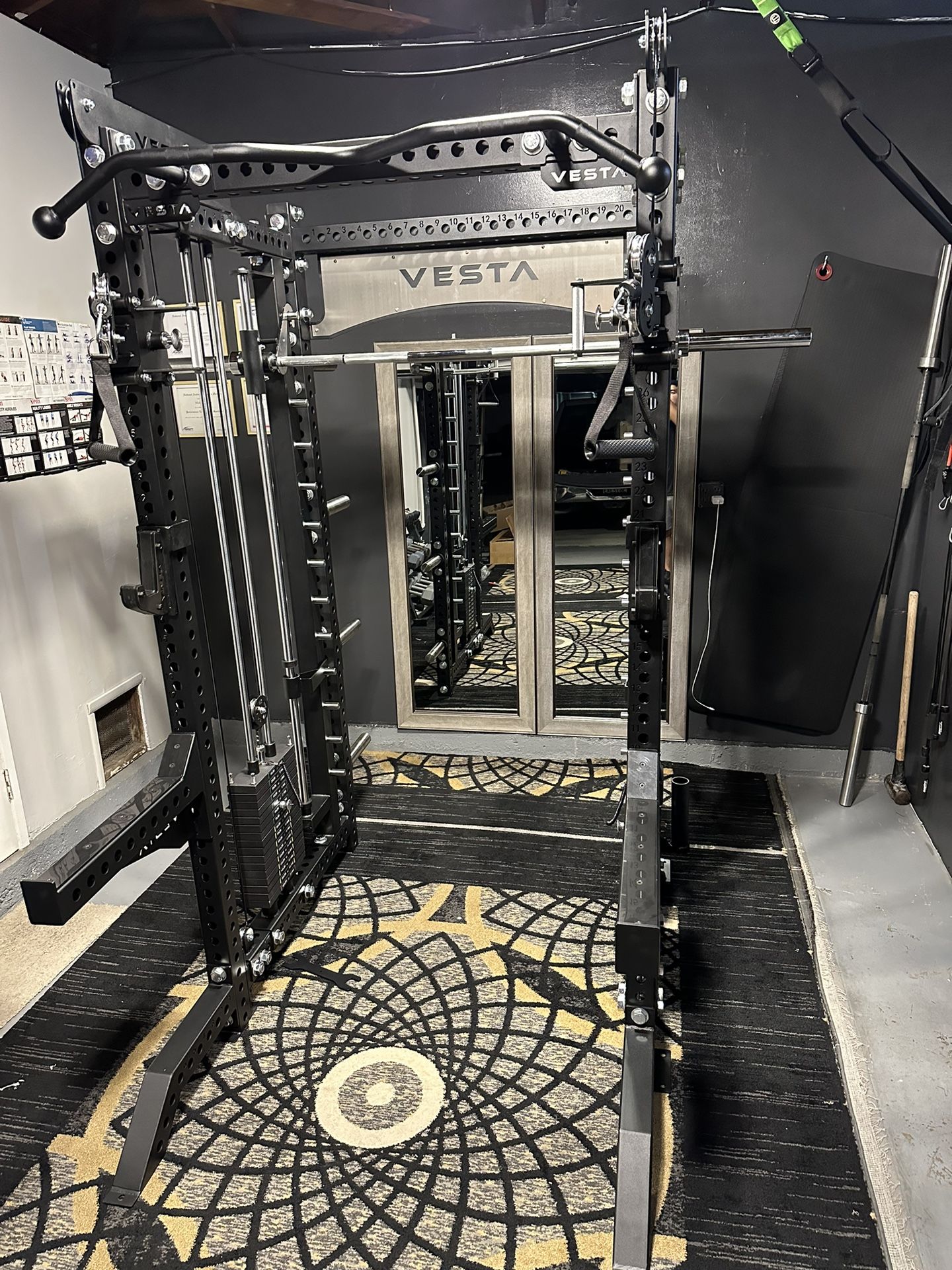 Vesta Fitness PRO SERIES Ultimate Half Rack Functional Trainer w/Smith ...