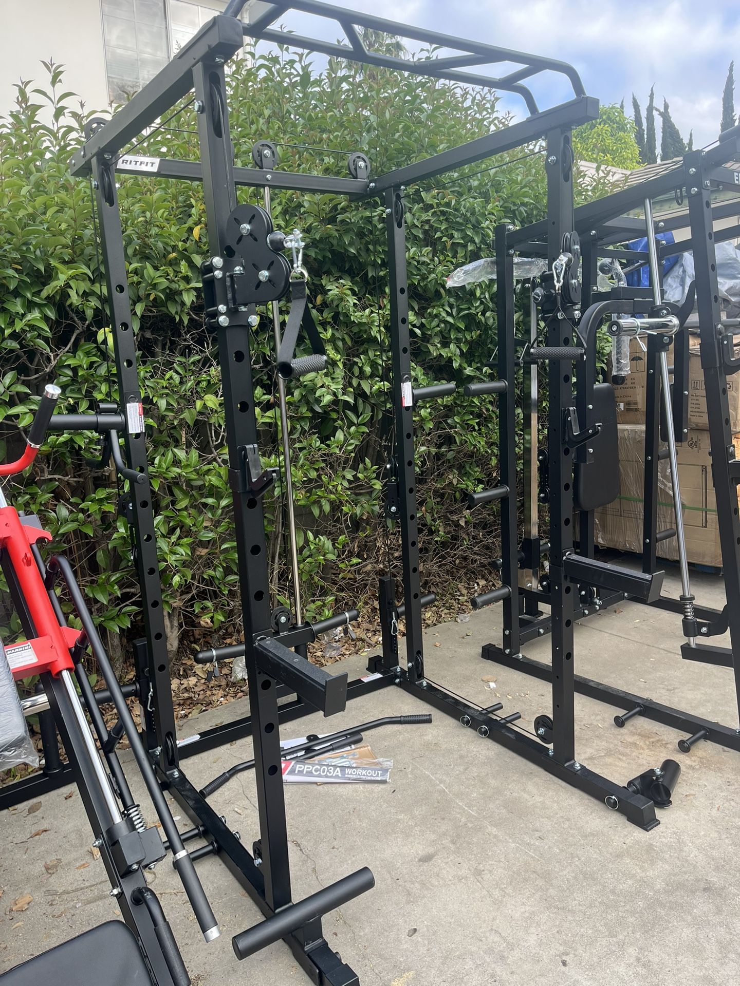Multi-Function Squat Rack Power Cage PPC03 with Cable Crossover System ...