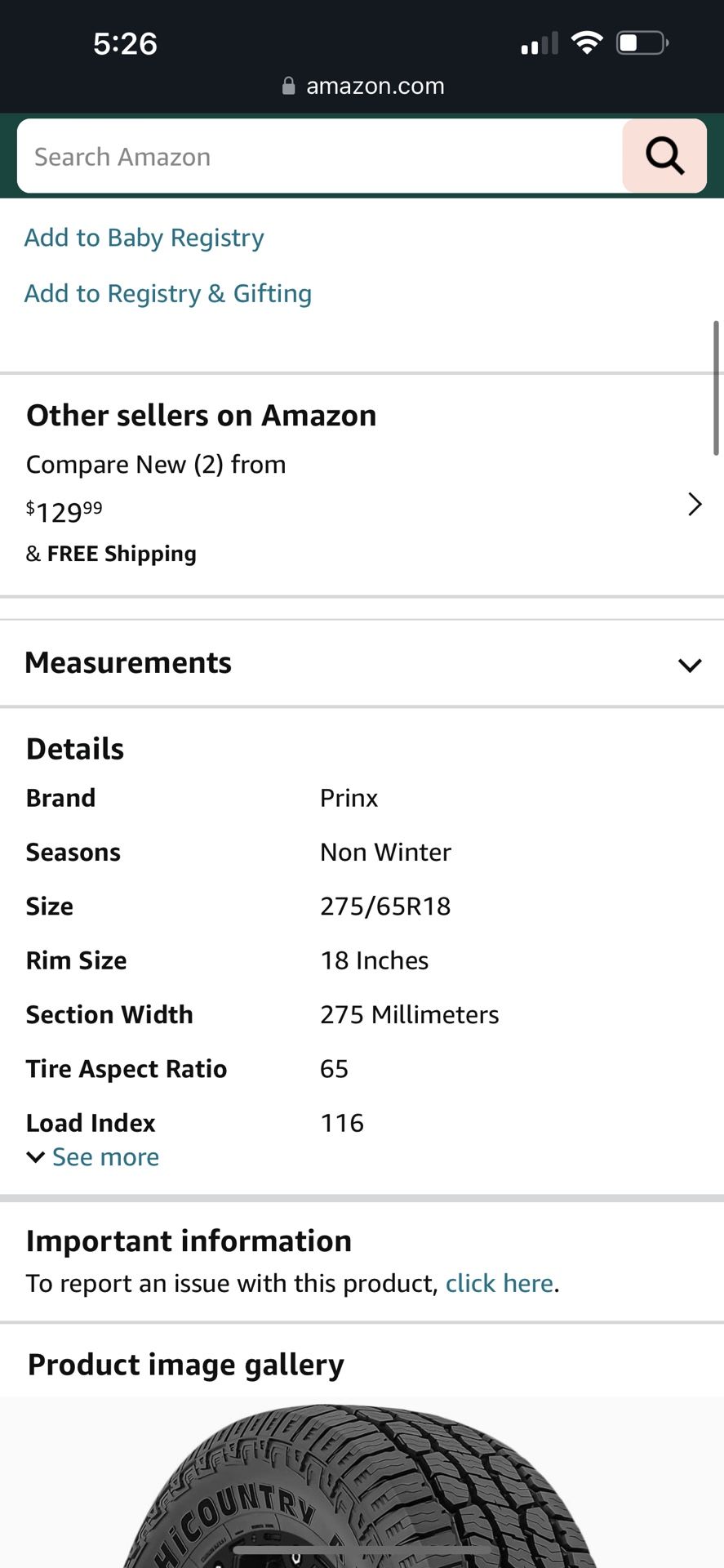 255/65r18 Tires Prinx HiCountry HT2 Highway Terrain SUV/Crossover Tires ...