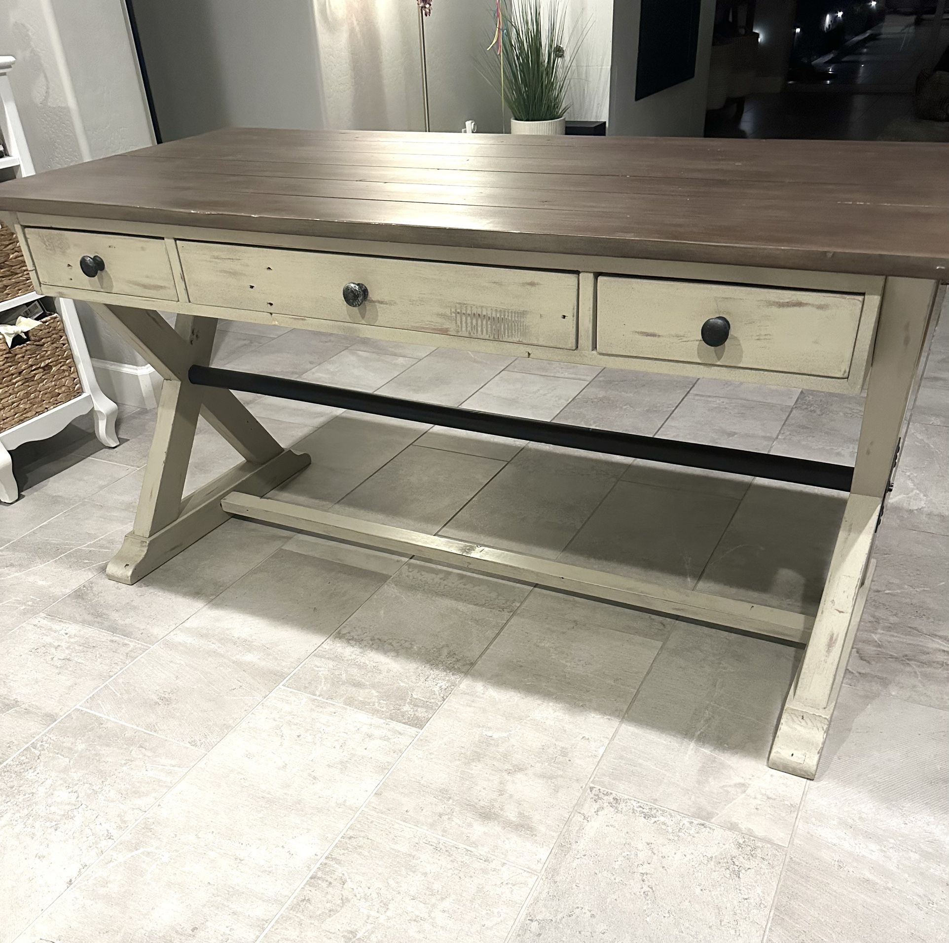 Hammary Reclamation Place Wood Trestle Distress Finish Desk for Sale in ...