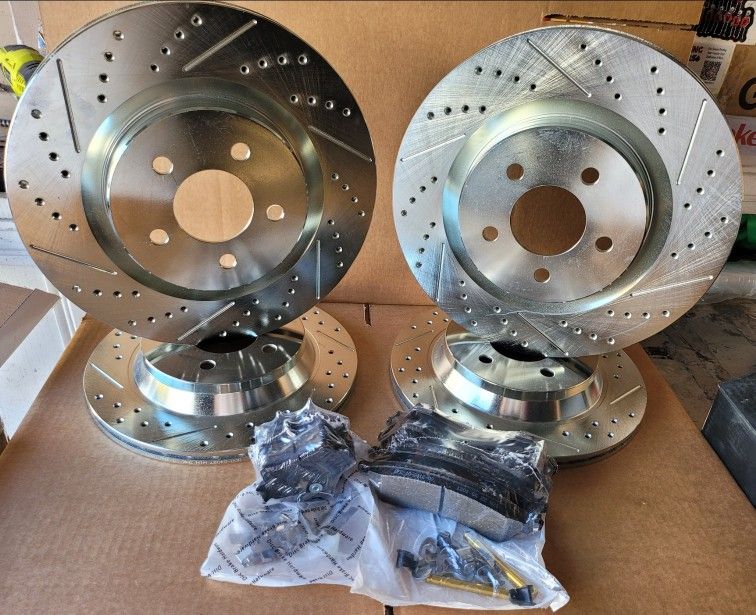 HELLCAT ROTORS 6 PISTON FRONT AND REAR with PADS CHOOSE STYLE AND COLOR ...