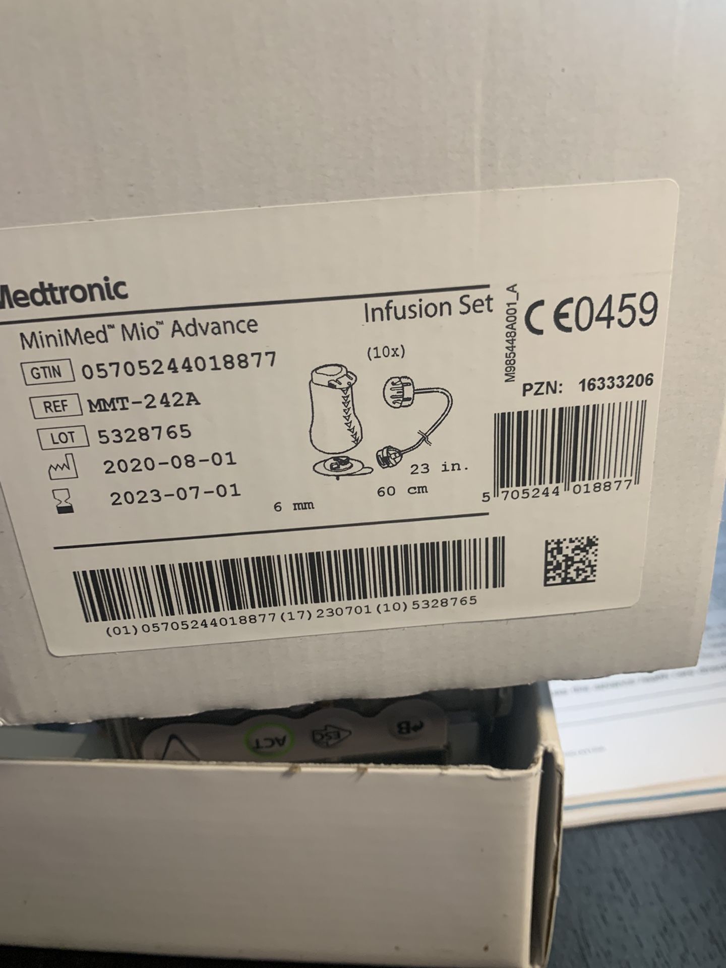 Medtronic Mini Med Mio Advance Infusion Set 6mm MMT-242A Exp July 2023 ...