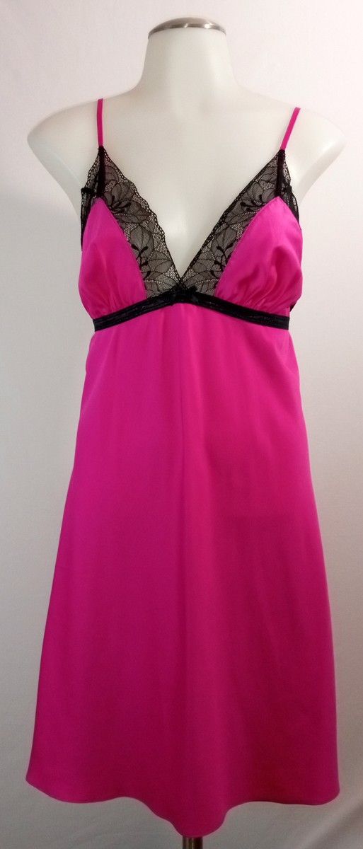 Pink And Black Satin Lingerie