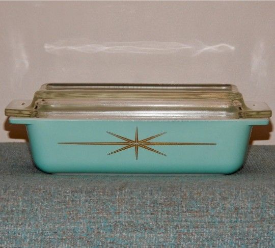 Pyrex, Atomic, Starburst, Turquoise, 575, 2QT Casserole Baking Dish ...