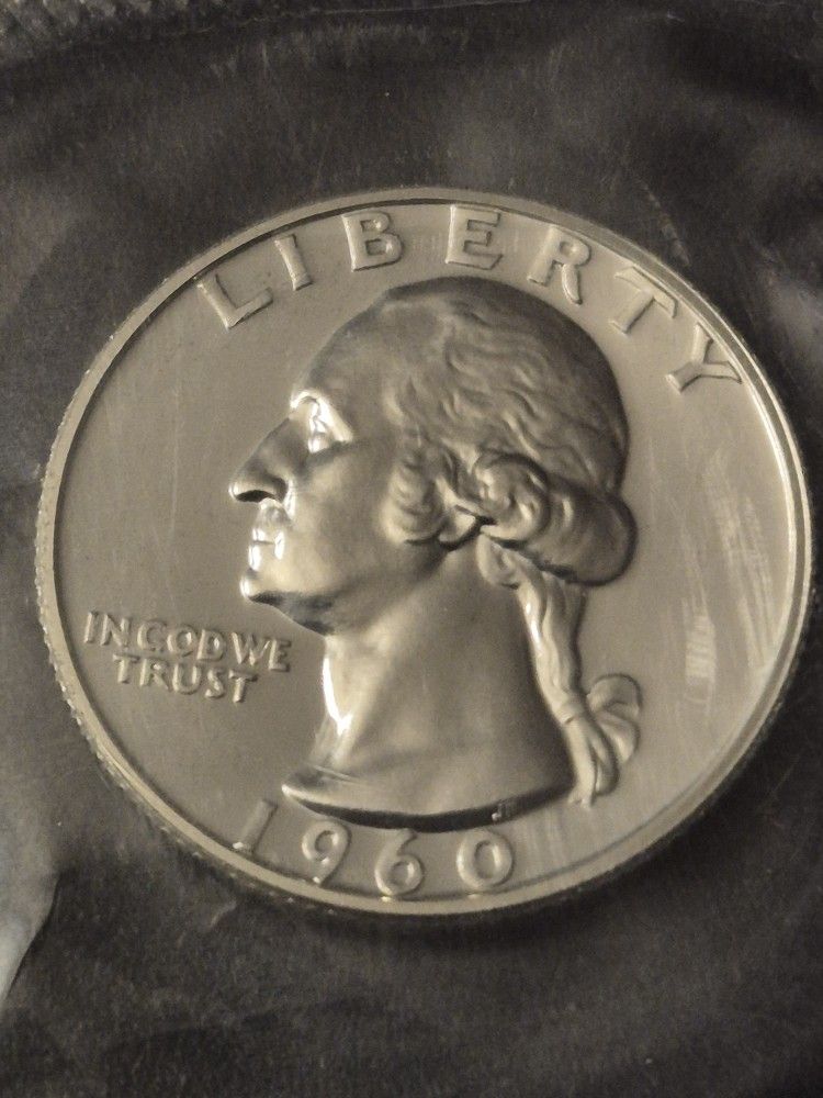 "1960 Proof Washington Quarter 90% Silver - GEM Proof / Brilliant ...