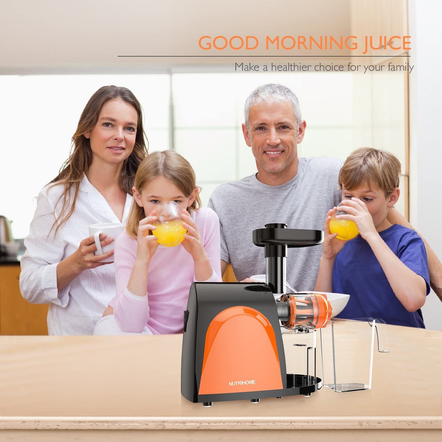 Masticating Juicer, Cold Press Juicer, Slow Juicer Machine with Juice ...