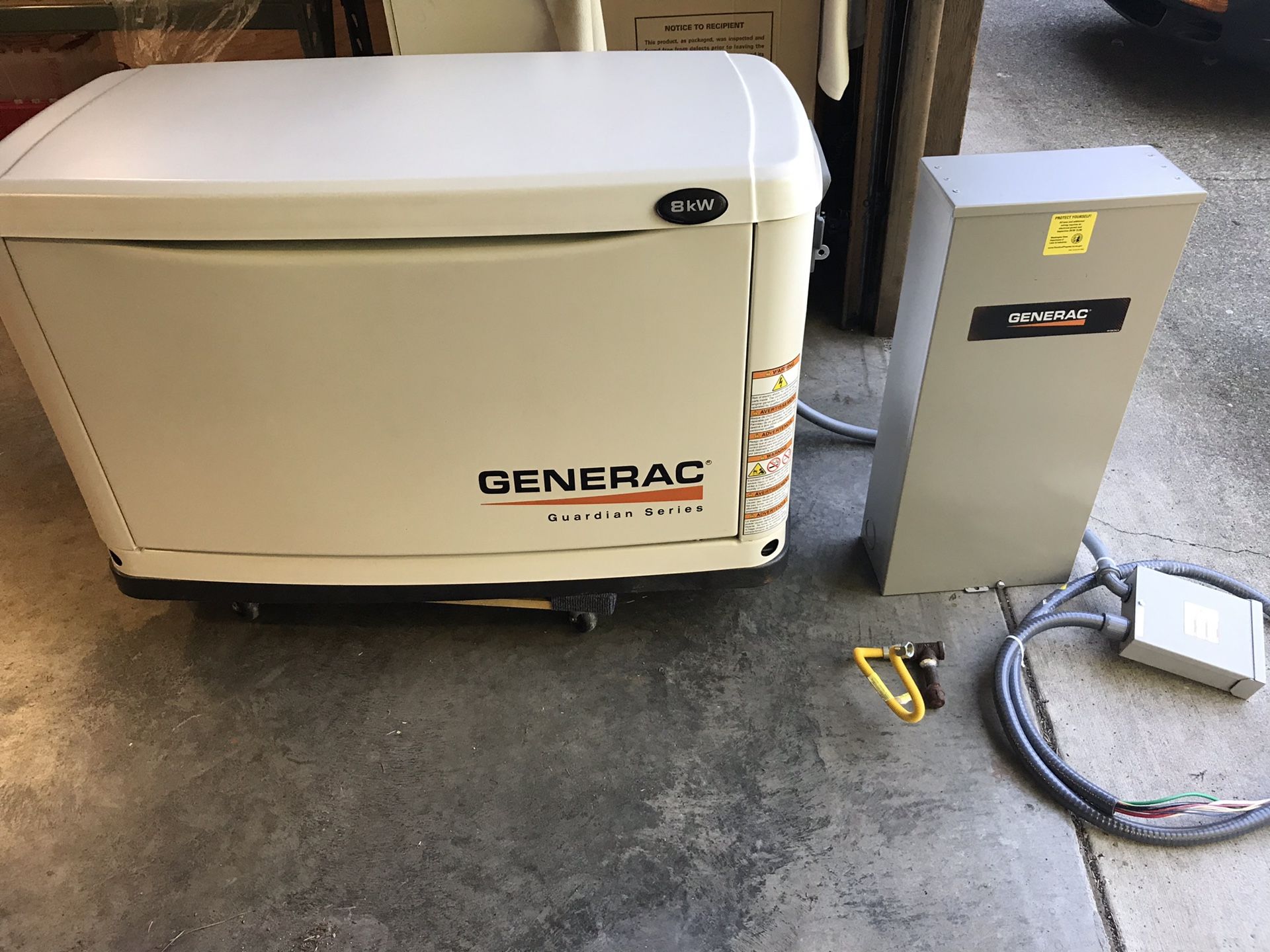 Generac Generator with all parts needed to hook up to home or shop. 8kw ...