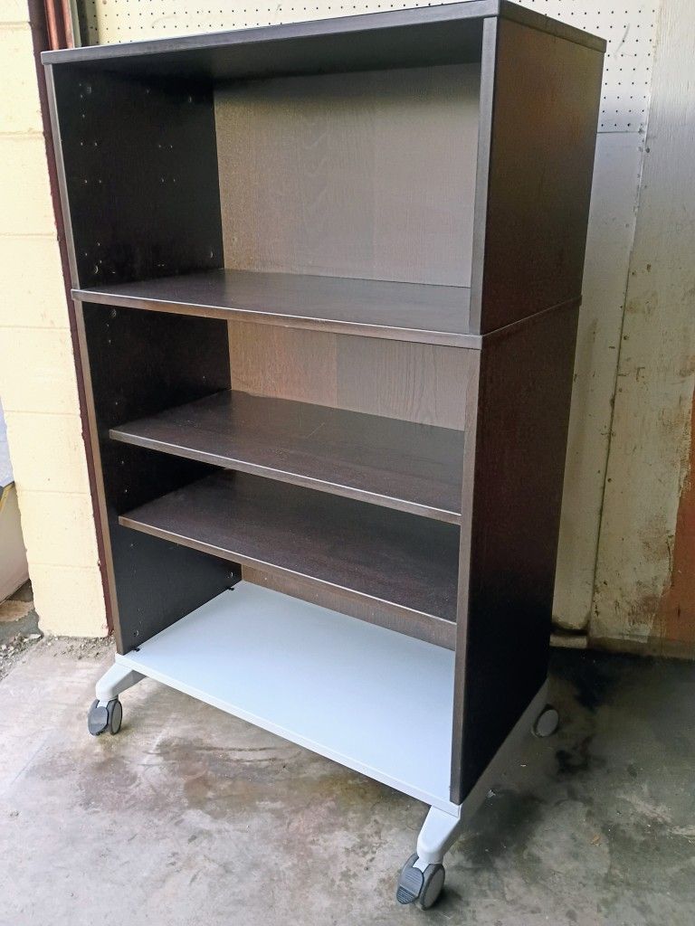 Rolling Adjustable Shelving Unit Garage Storage with Wheels Espresso ...