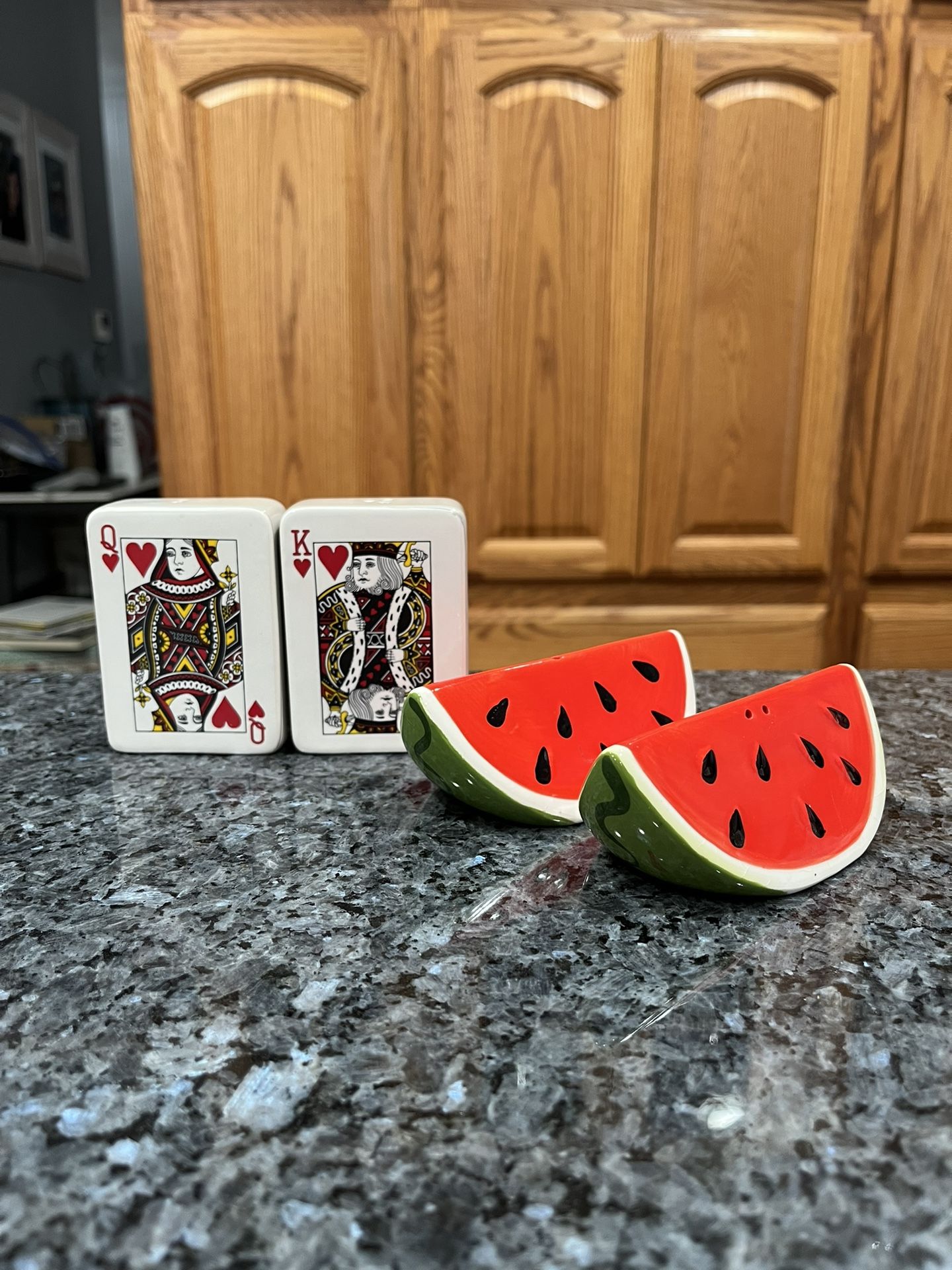 Lot Of 2 Pairs Of Shakers: Watermelon Slices & Magnetic King And Queen ...