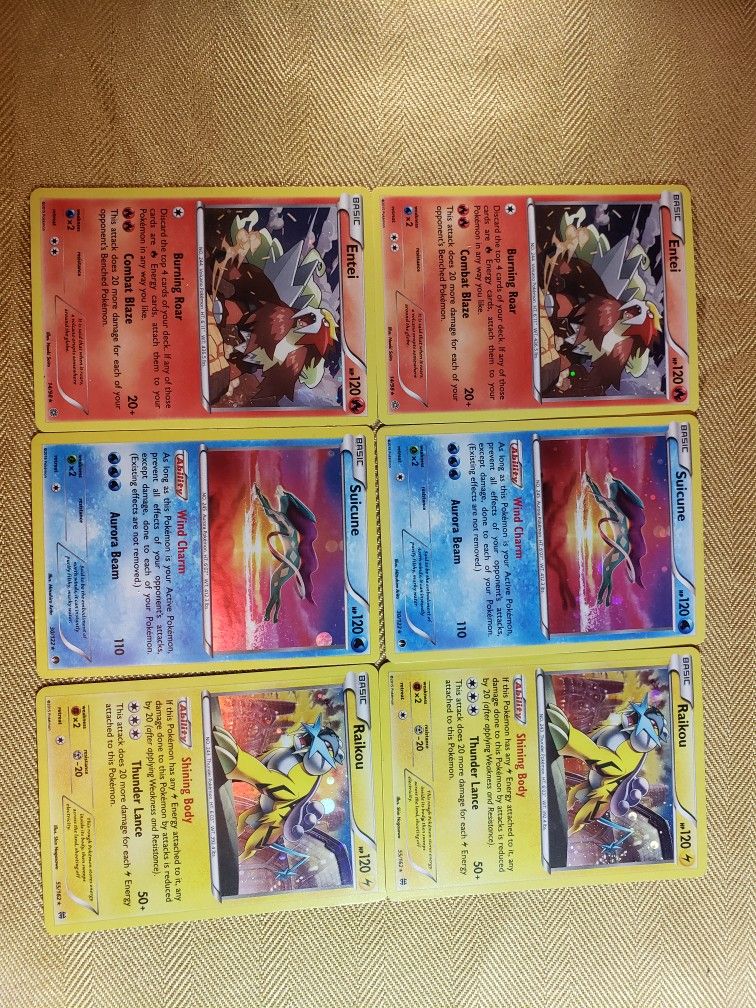 Pokemon Cards Entei Suicune Raikou Holographic Legendary for Sale in ...