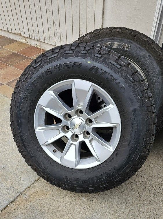 Chevy Silverado Rims/17" Inch/All Terrain/Cooper Tires/Excellent ...