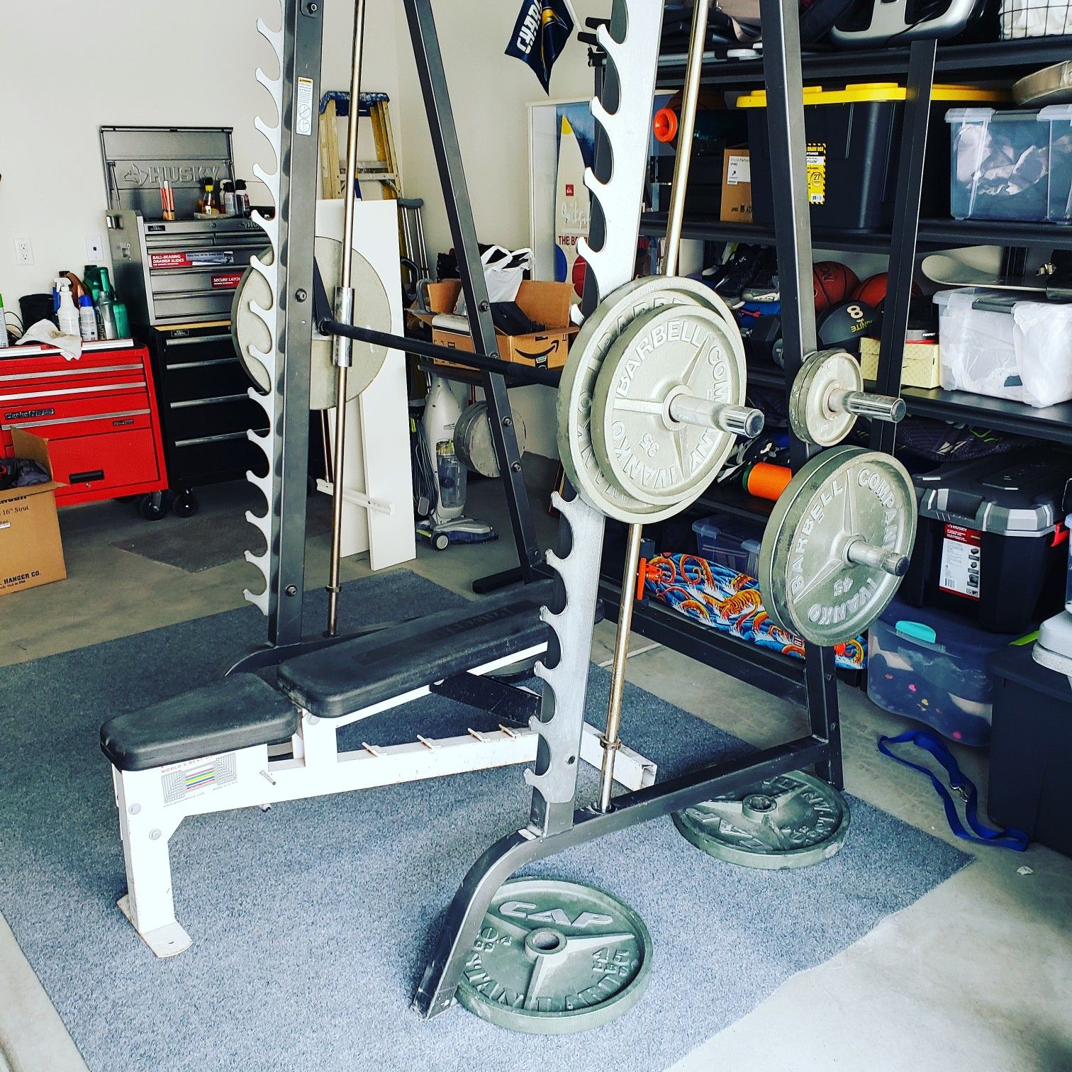 Parabody benchpress/squat rack +330lbs for Sale in Lake Forest, CA ...