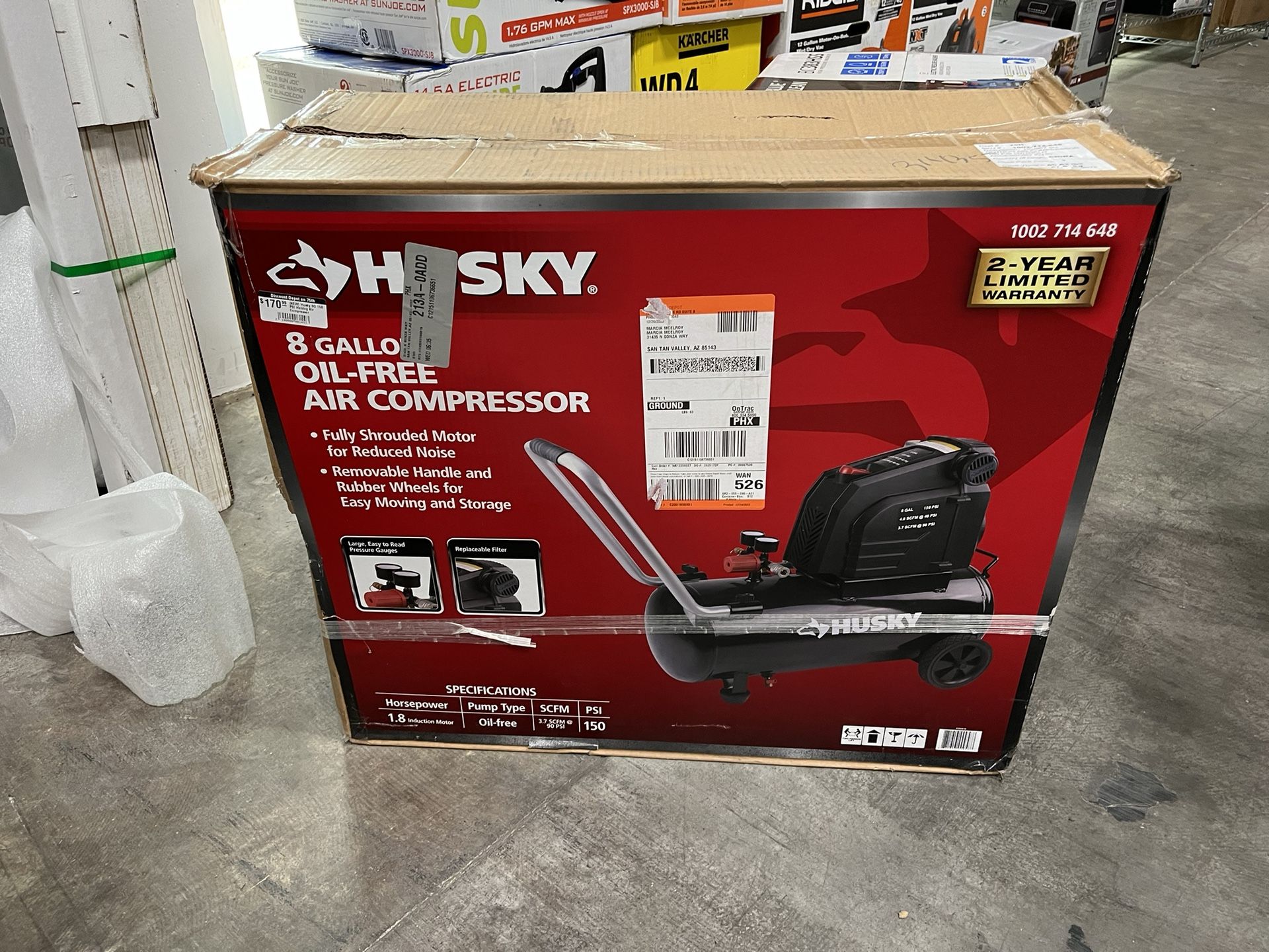 Husky 8g 150 psi store