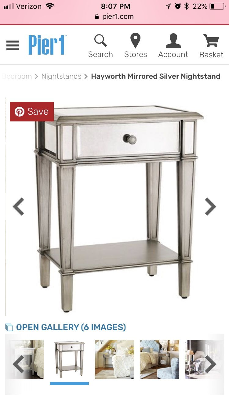 Pier 1 Hayworth Mirrored Nightstand Silver for Sale in Seattle WA OfferUp
