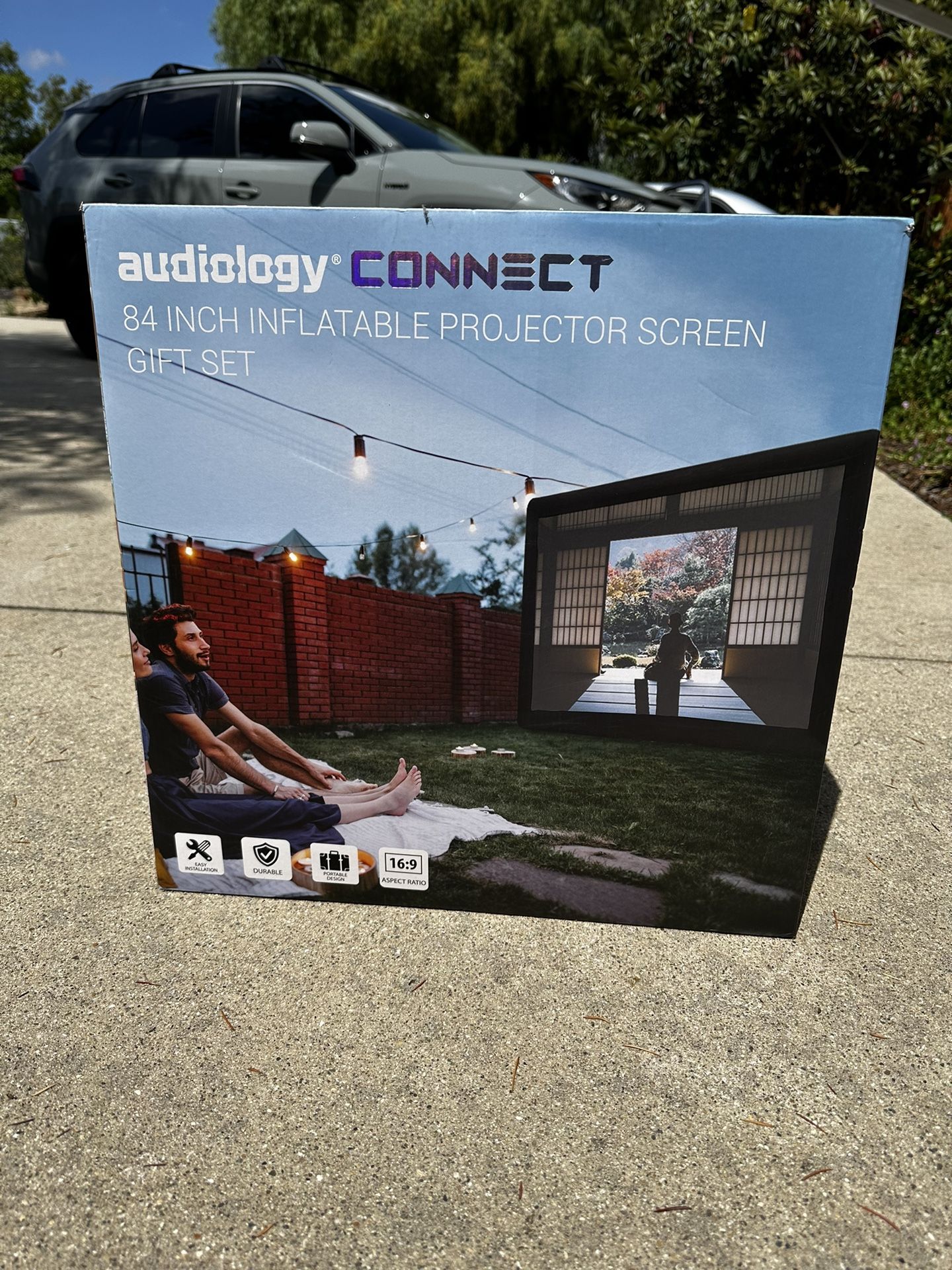 audiology connect 84 inch inflatable projector screen gift set for Sale ...