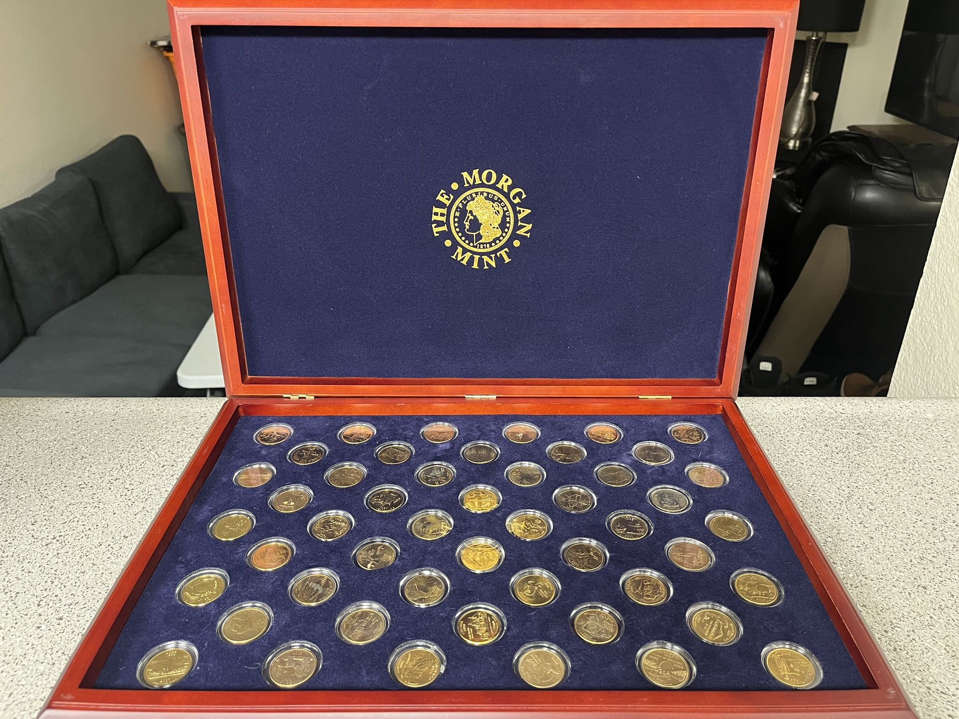the Morgan Mint 24kt gold plated COMPLETE state set With COA for Sale ...