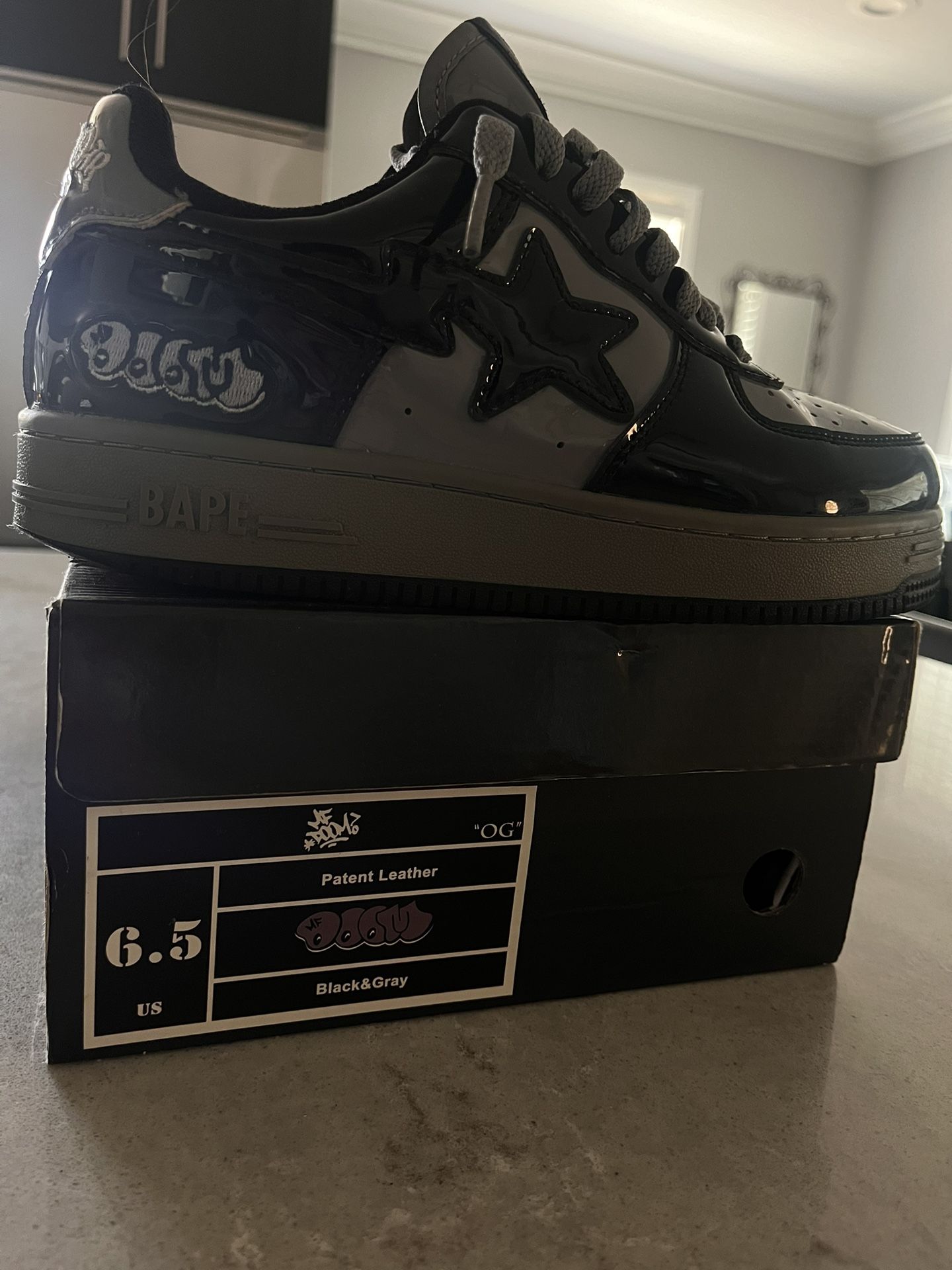 patent leather black n gray bapes !! for Sale in South Gate, CA - OfferUp