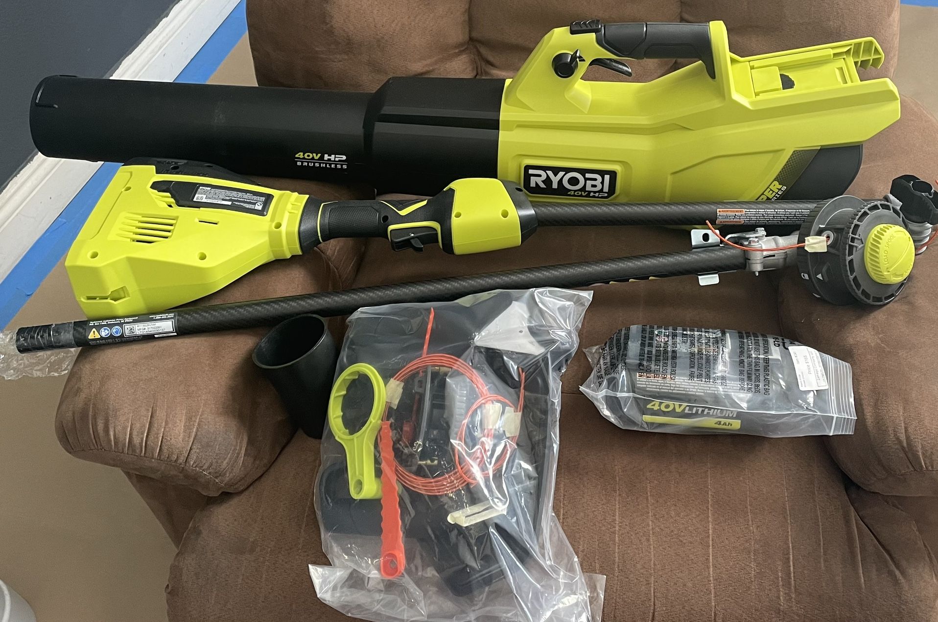 NEW RYOBI - Blower, Battery & Weed Eater (40V) for Sale in Las Vegas ...