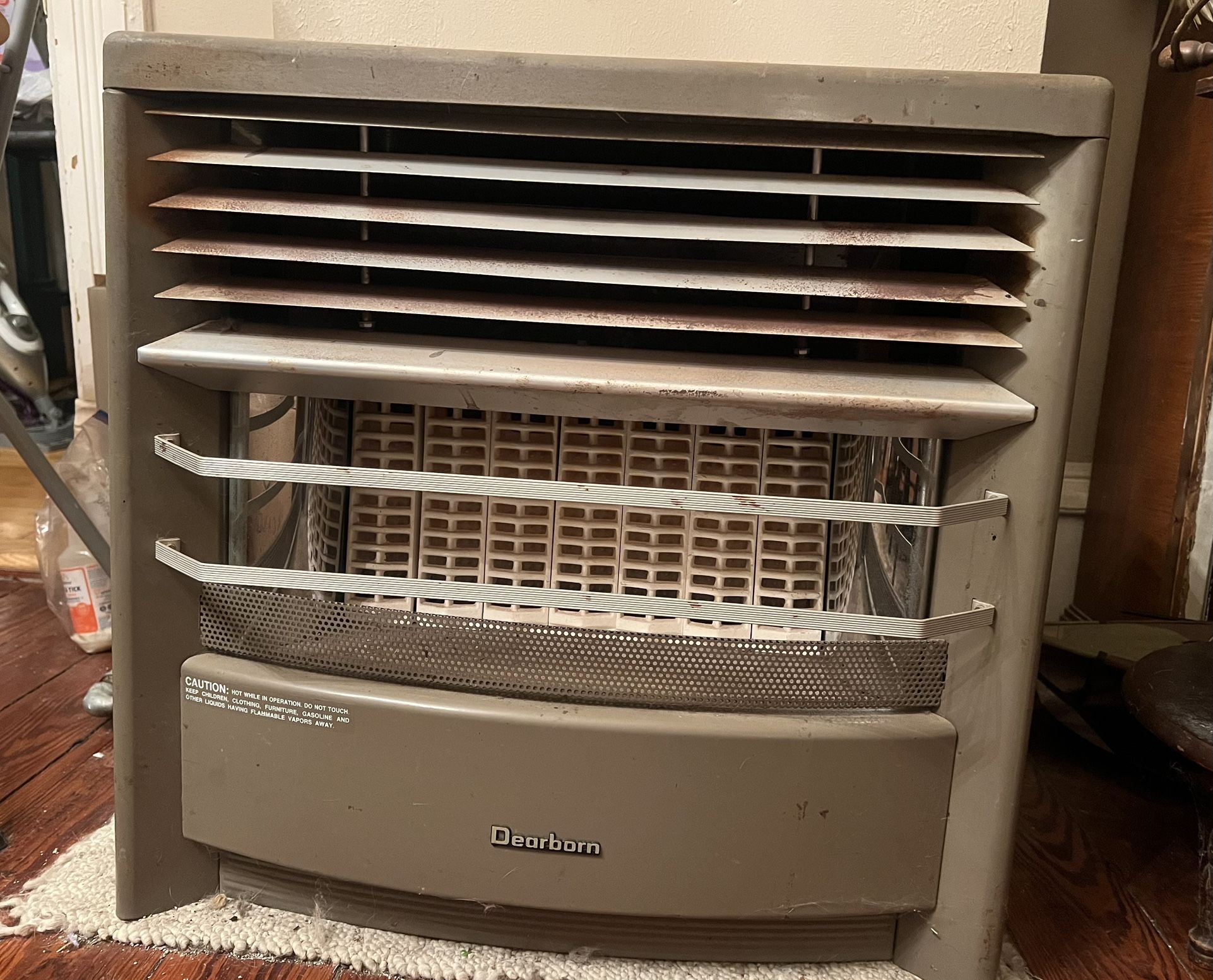 30K BTU RARE Ft Worth 60s–70s Dearborn Gas Heater – FOR PARTS $65 OBO ...