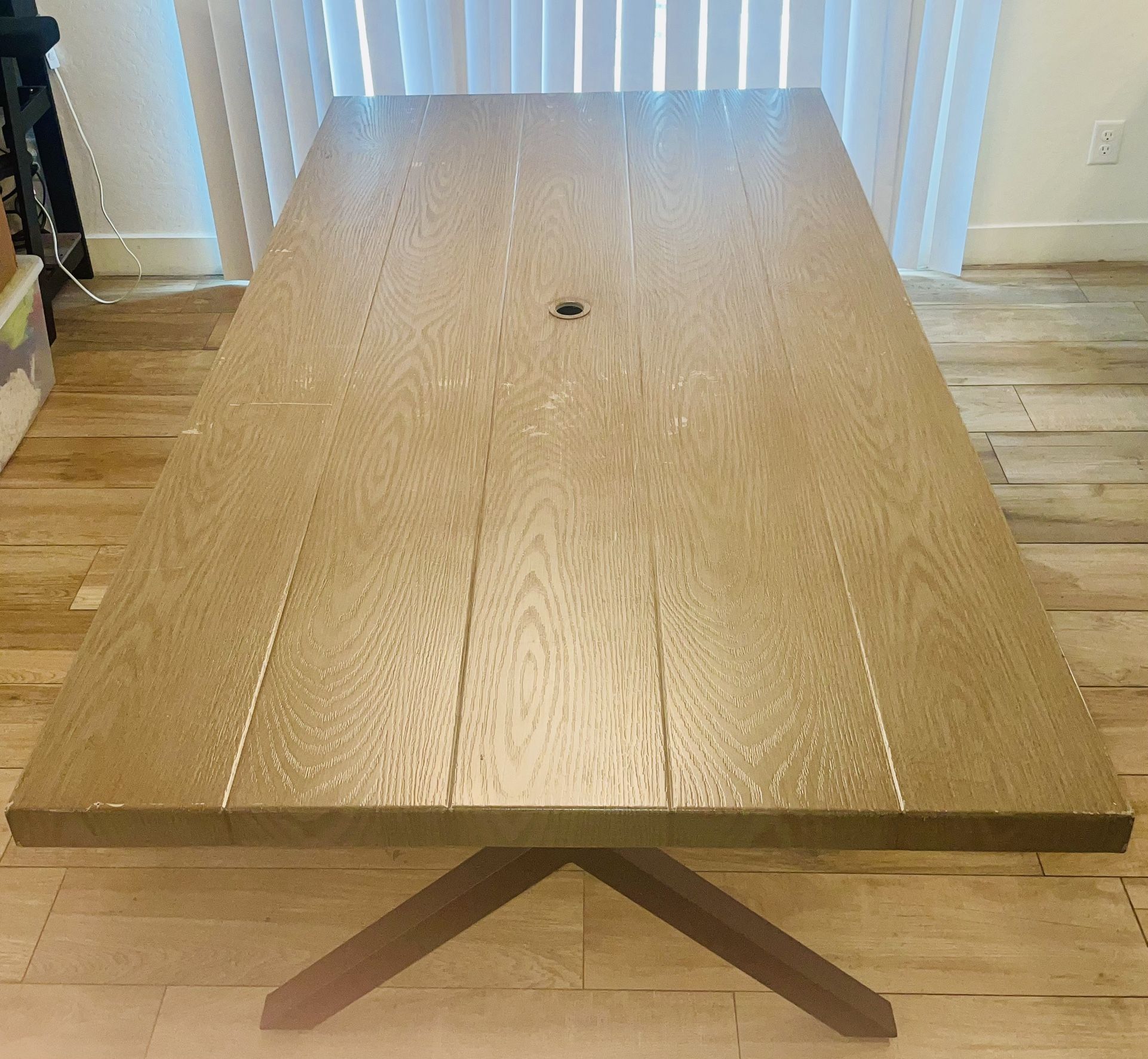 allen + roth Caledonia Rectangle Outdoor Dining Table for Sale in ...