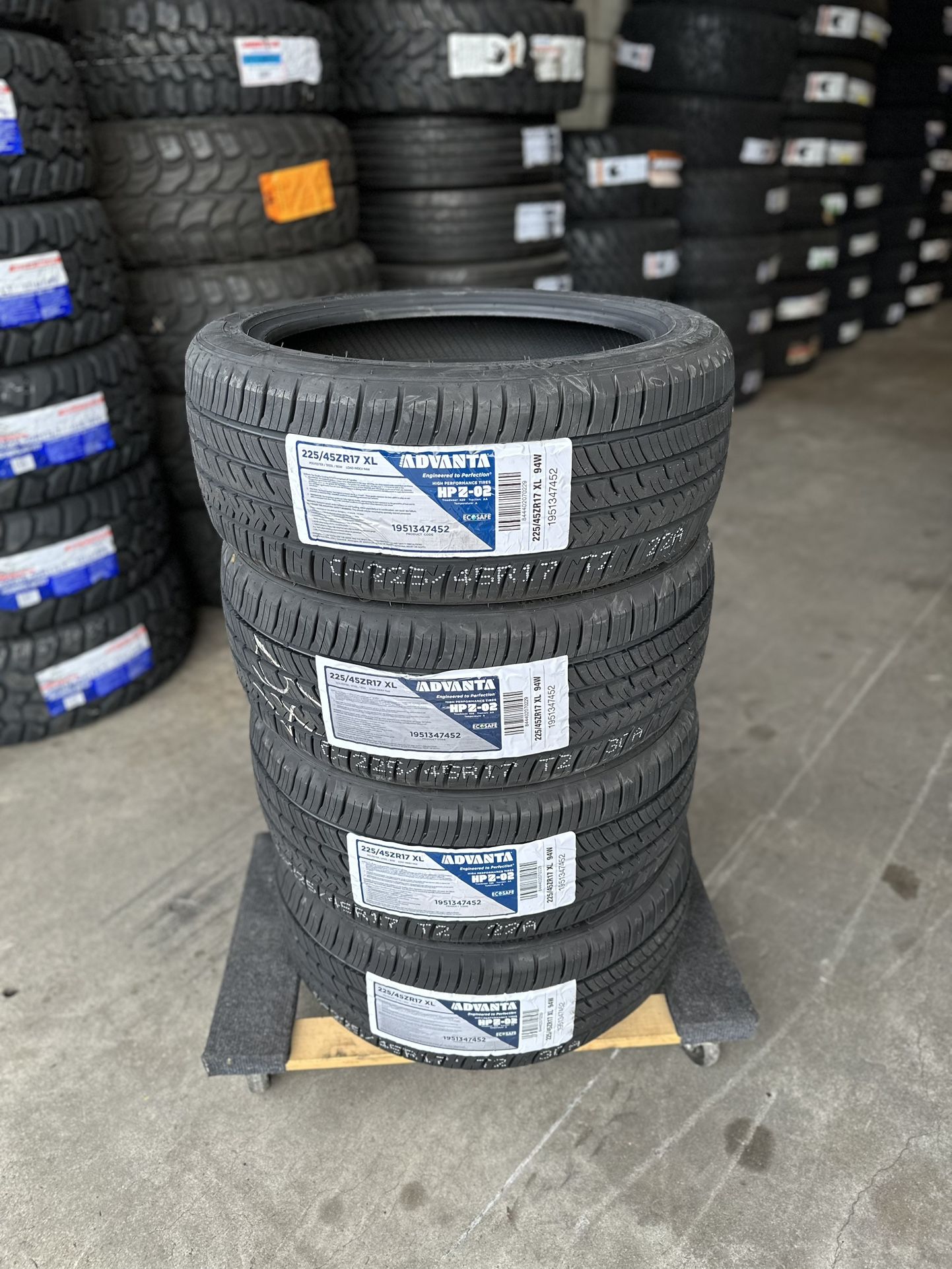 New Set Of (4) 225/45R17 Advanta HPZ02 All Season Performance Tires For ...