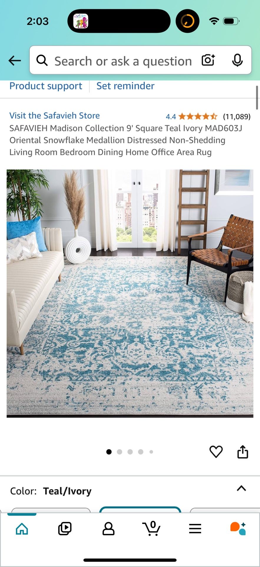 *Cleaned* 9x9 Square Area Rug Safavieh Madison for Sale in Henderson ...