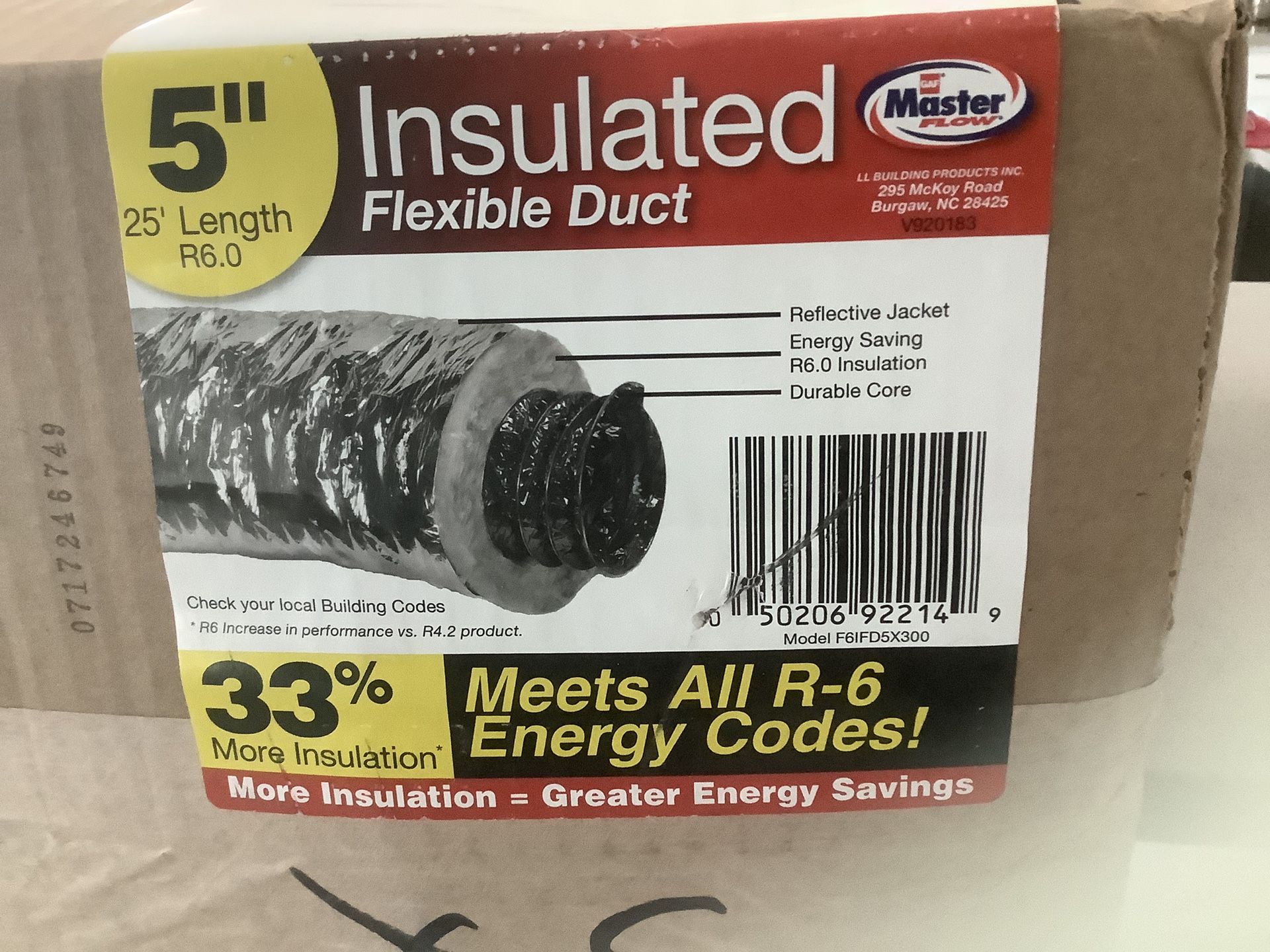 Master Flow 25ft. Class 1 Insulated Flexible Duct for Sale in Queen ...