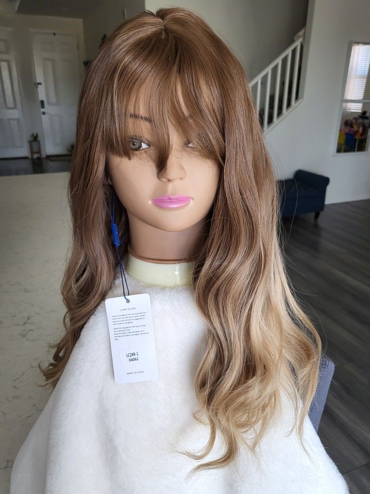 Golden Bronze OMbre SYNTHETIC WIG, Mid-Part, Heat Resistance, 249-1 for ...