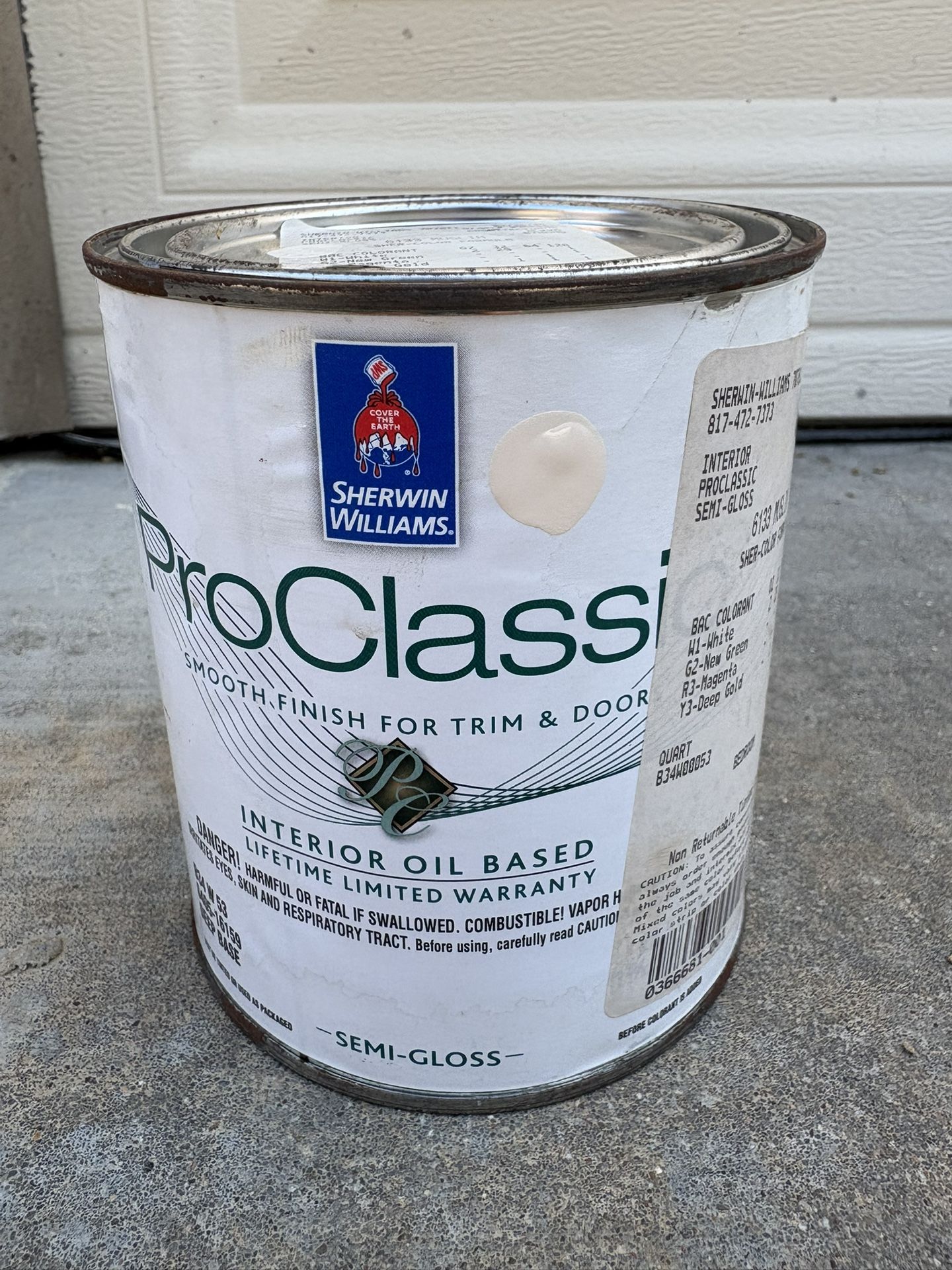 Quart Sherwin Williams Oil Based Semigloss Muslim Cream Paint for Sale ...
