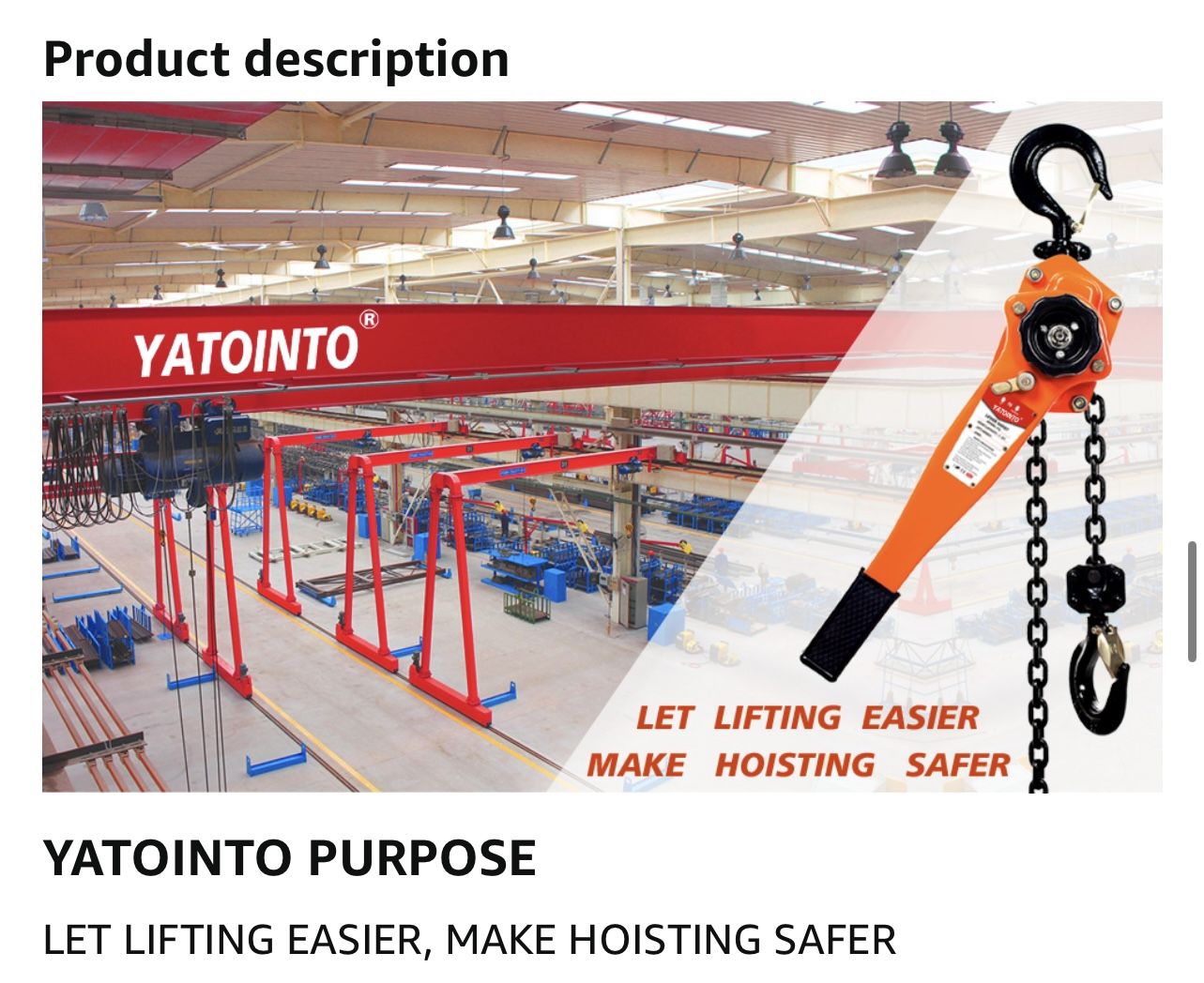 Heavy Duty Come Along Chain Come Along Hoist – 3300 Lb Capacity, 10 Ft ...