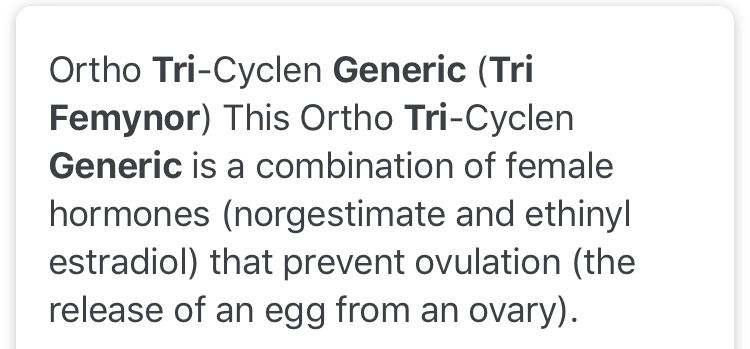 Ortho Tri Cyclen Generic