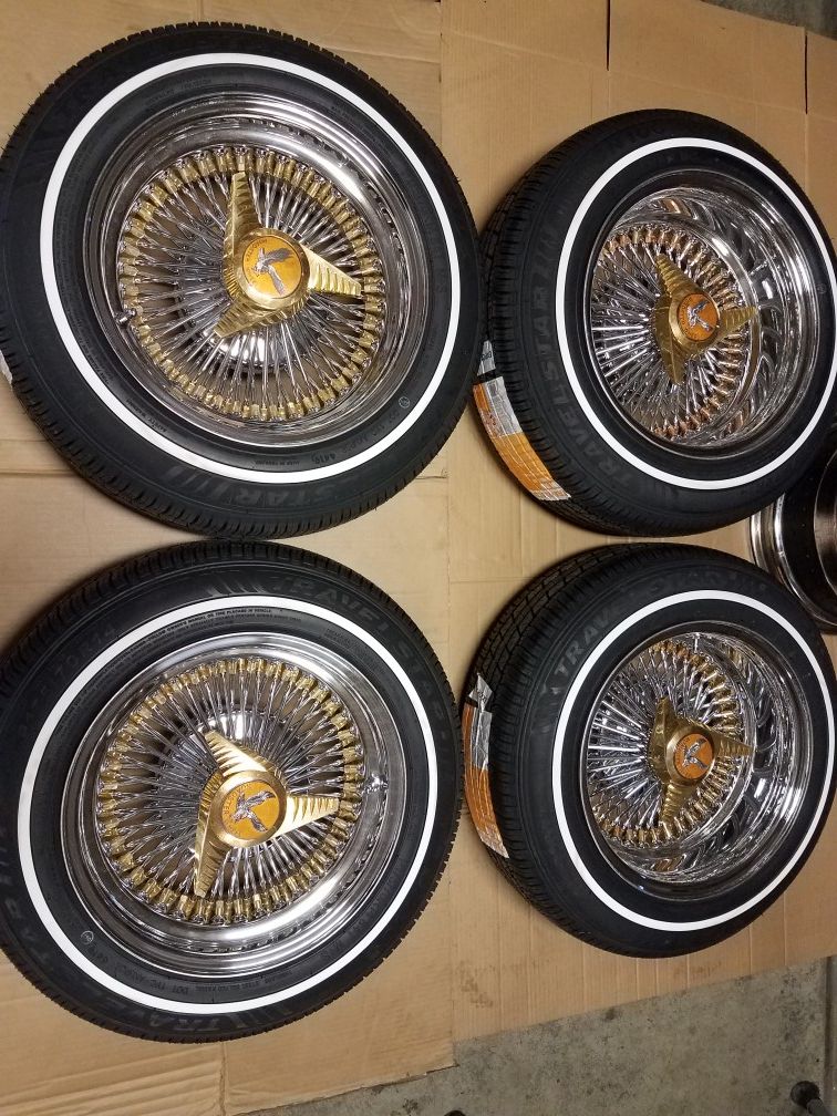 14x7 Roadster 80 spoke wire wheels USA MADE IN 1995 cash or trade 14 ...