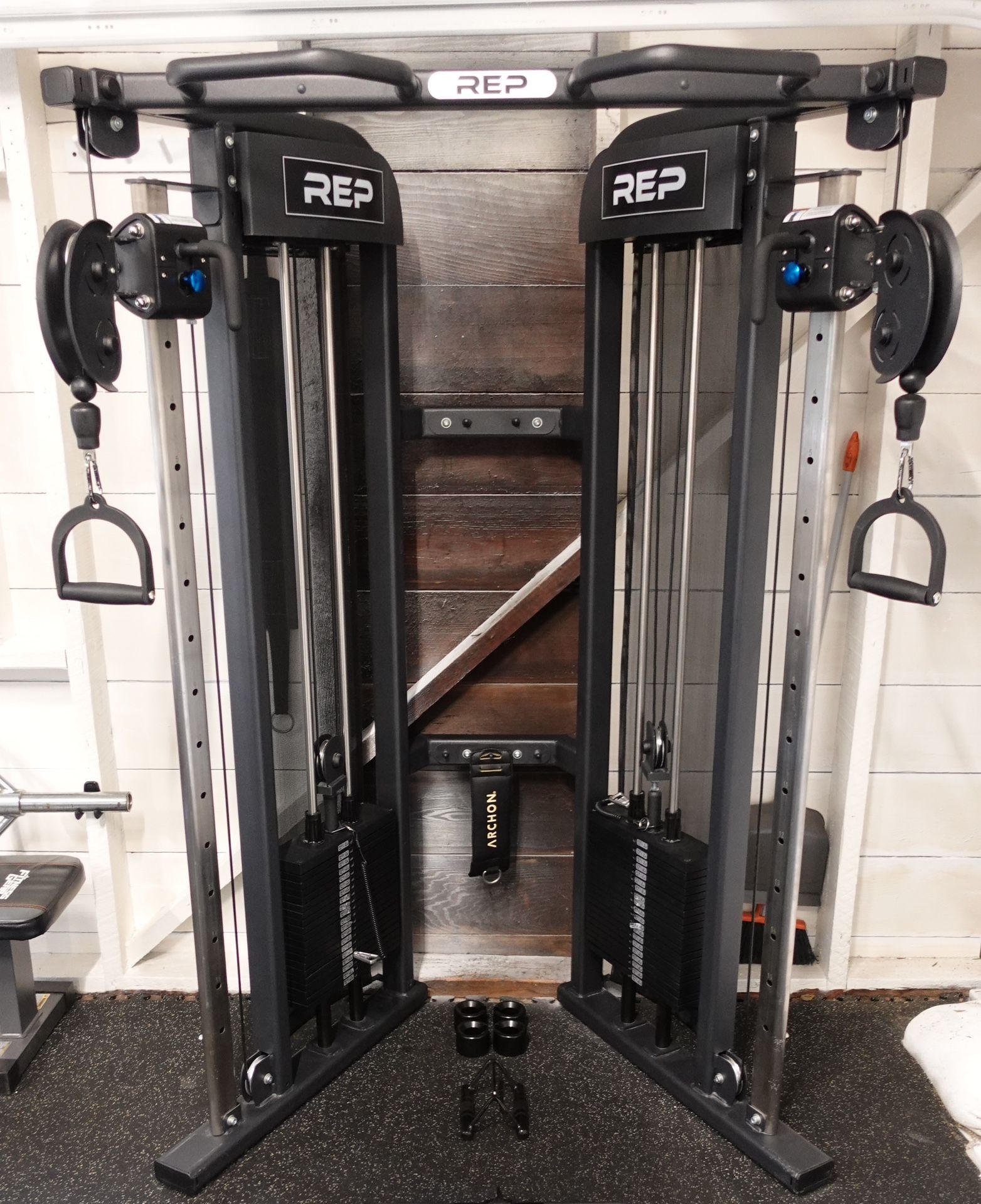 REP FITNESS CABLE MACHINE/FUNCTIONAL TRAINER + ATTACHMENTS for Sale in ...