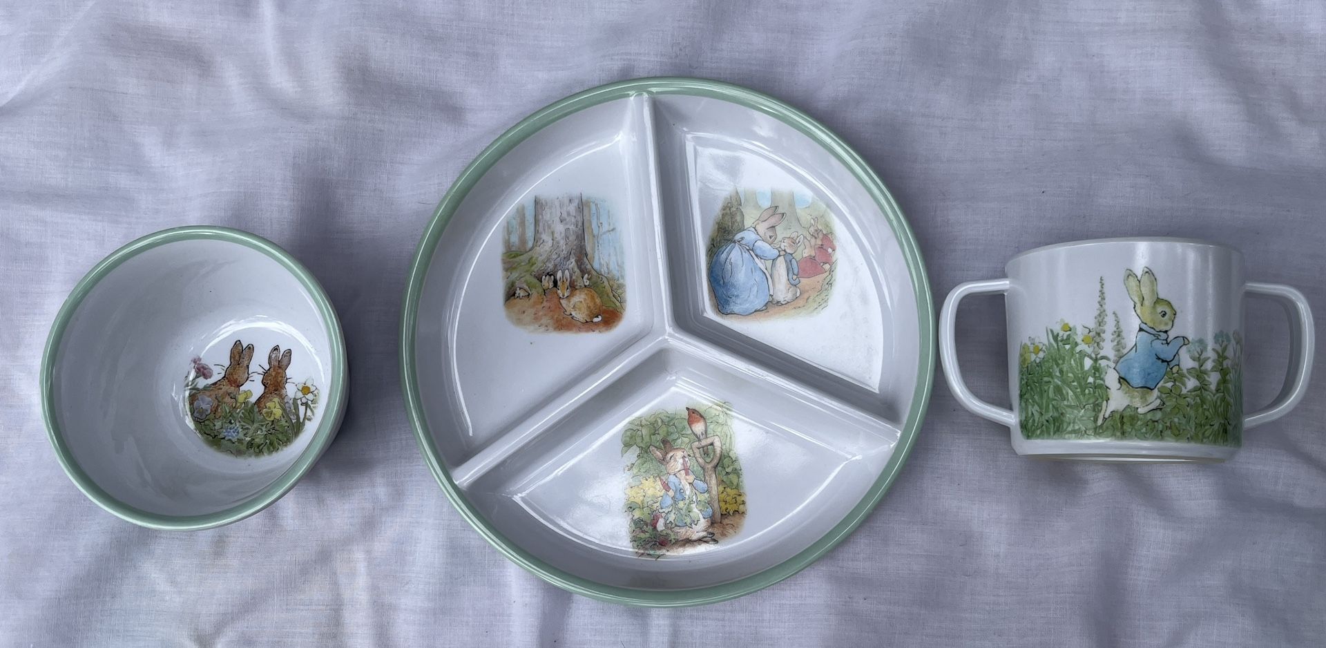 Pottery Barn Kids Peter Rabbit / Beatrix Potter Dining Set for Sale in ...