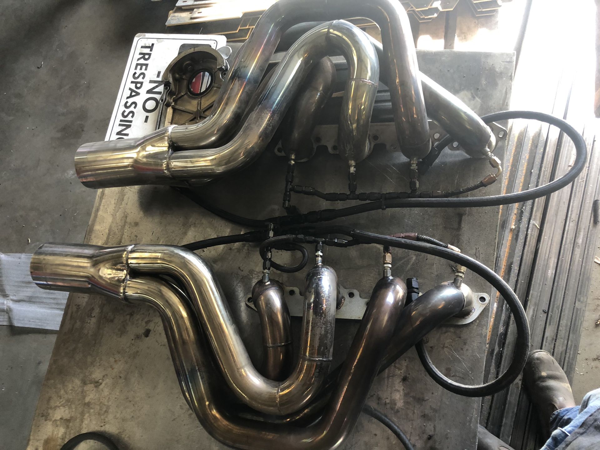 BBC stainless thru transom headers. for Sale in Norco, CA - OfferUp