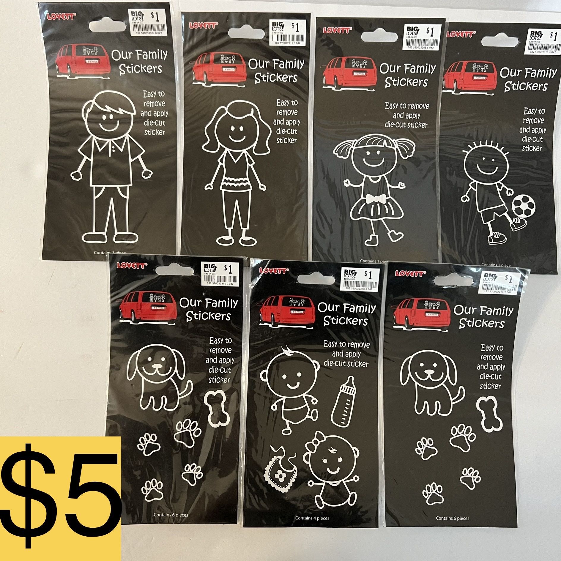 Mom Dad Boy Girl Family Car Stickers