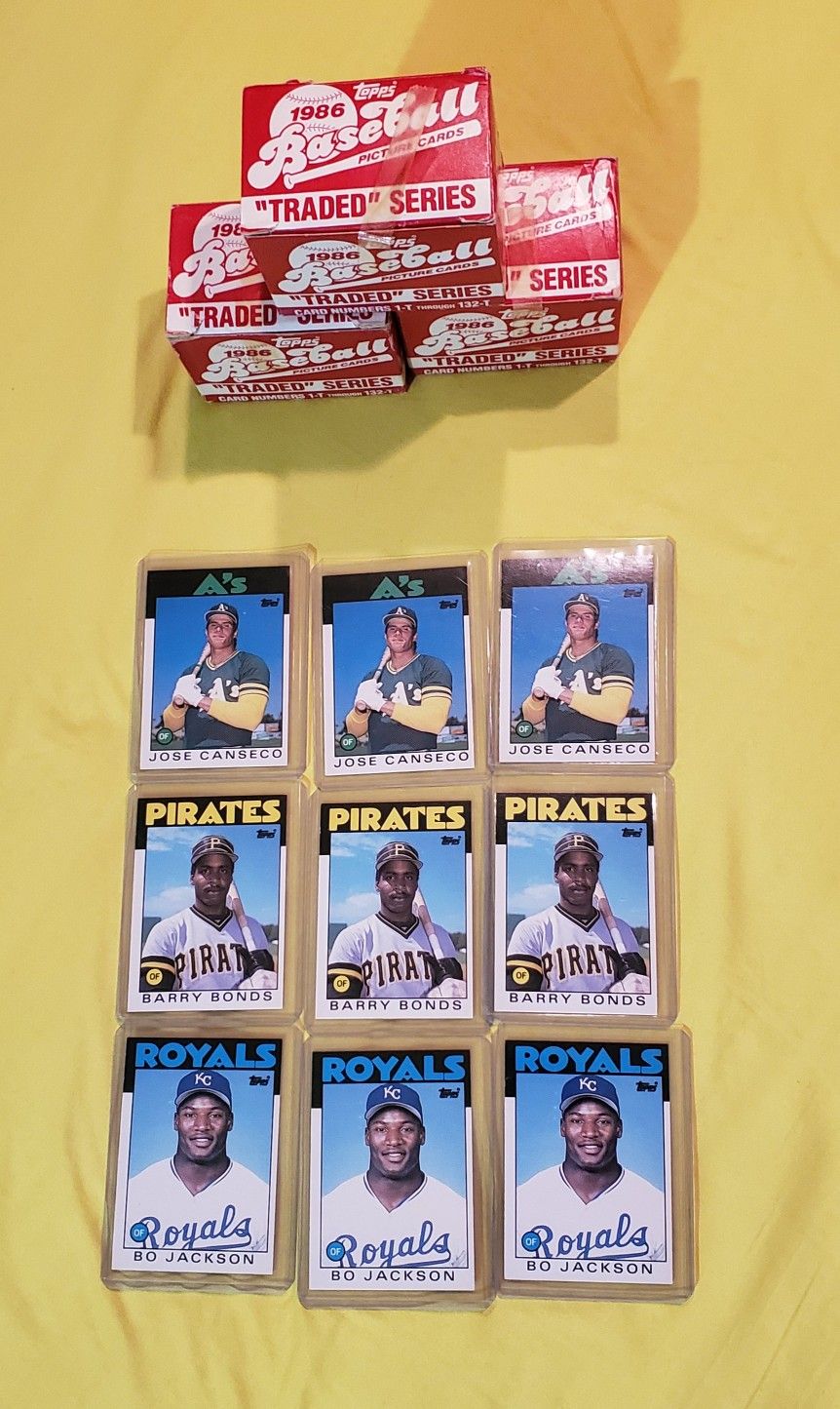 1986 Topps Traded Set Extended Rookie Card Bo Jackson, Barry Bonds ...