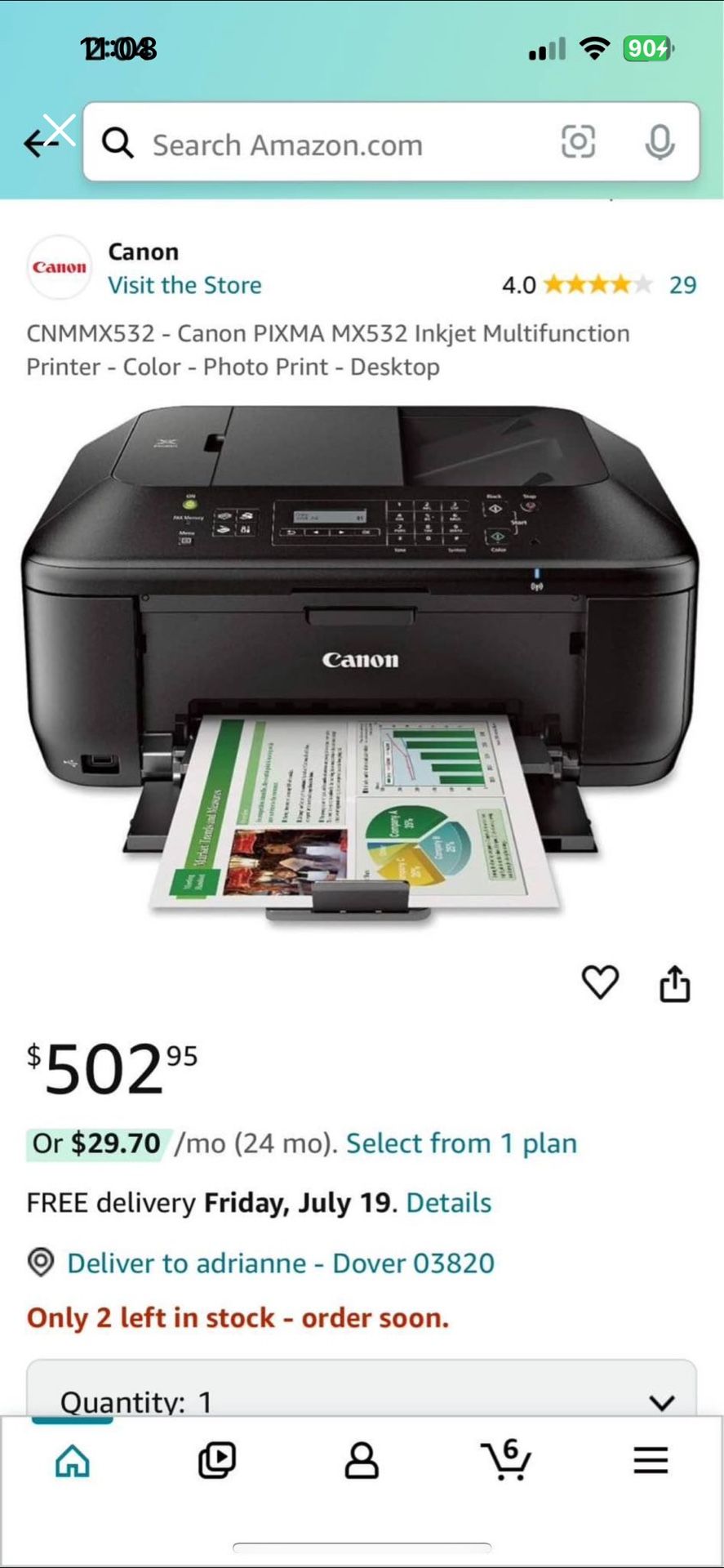Canon pixma mx532 store