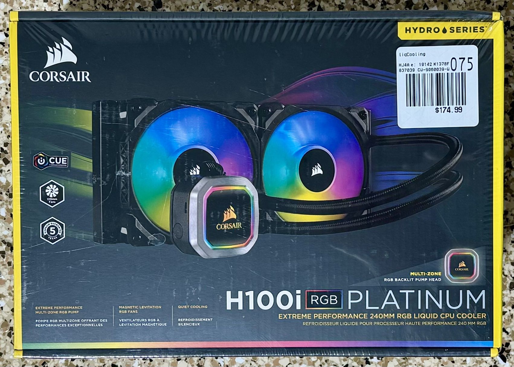 Corsair Hydro Series, H100i RGB PLATINUM, 240mm Radiator, Dual 140mm ...