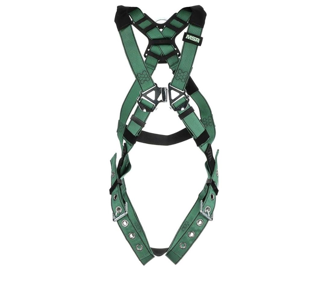 MSA 10197216 V-Shaped Full Body Safety Harness - D-Ring Configuration ...