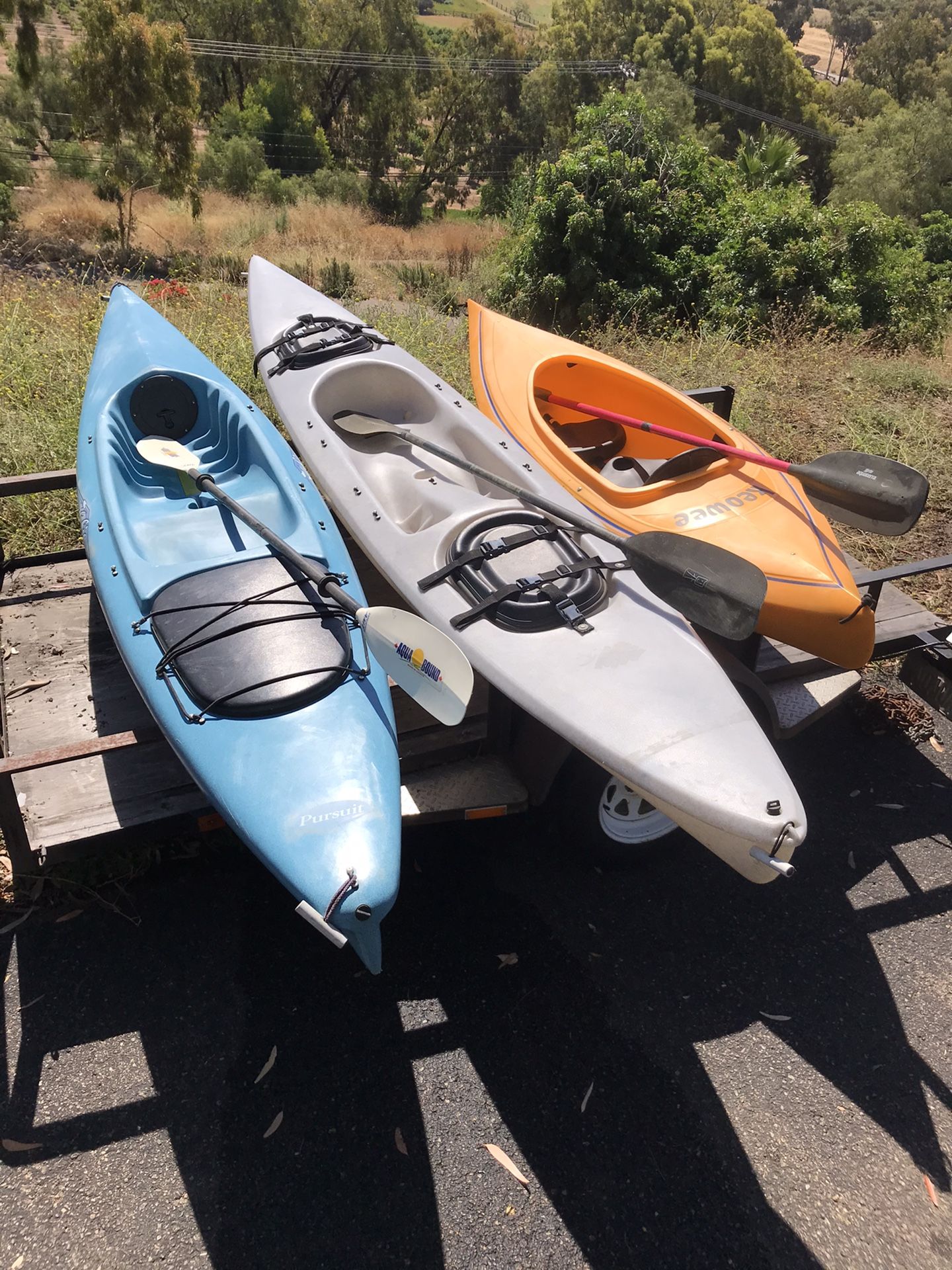 3 kayaks with paddles for Sale in Rancho Santa Fe, CA - OfferUp