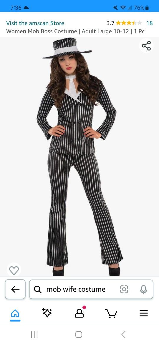 Women Mob Boss Costume | Adult Large 10-12 With Holsters for Sale in ...