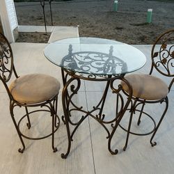 Metal and Glass Bistro Table and 2 Chairs for Sale in Olmsted Falls OH OfferUp