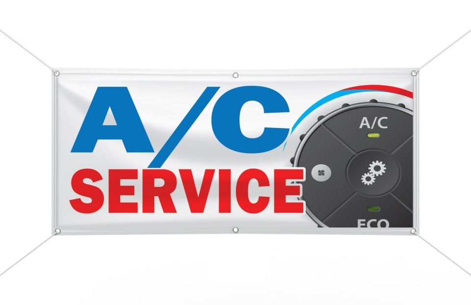 A/C Repair Vinyl Banner advertising Sign. Full color Air Conditioning ...