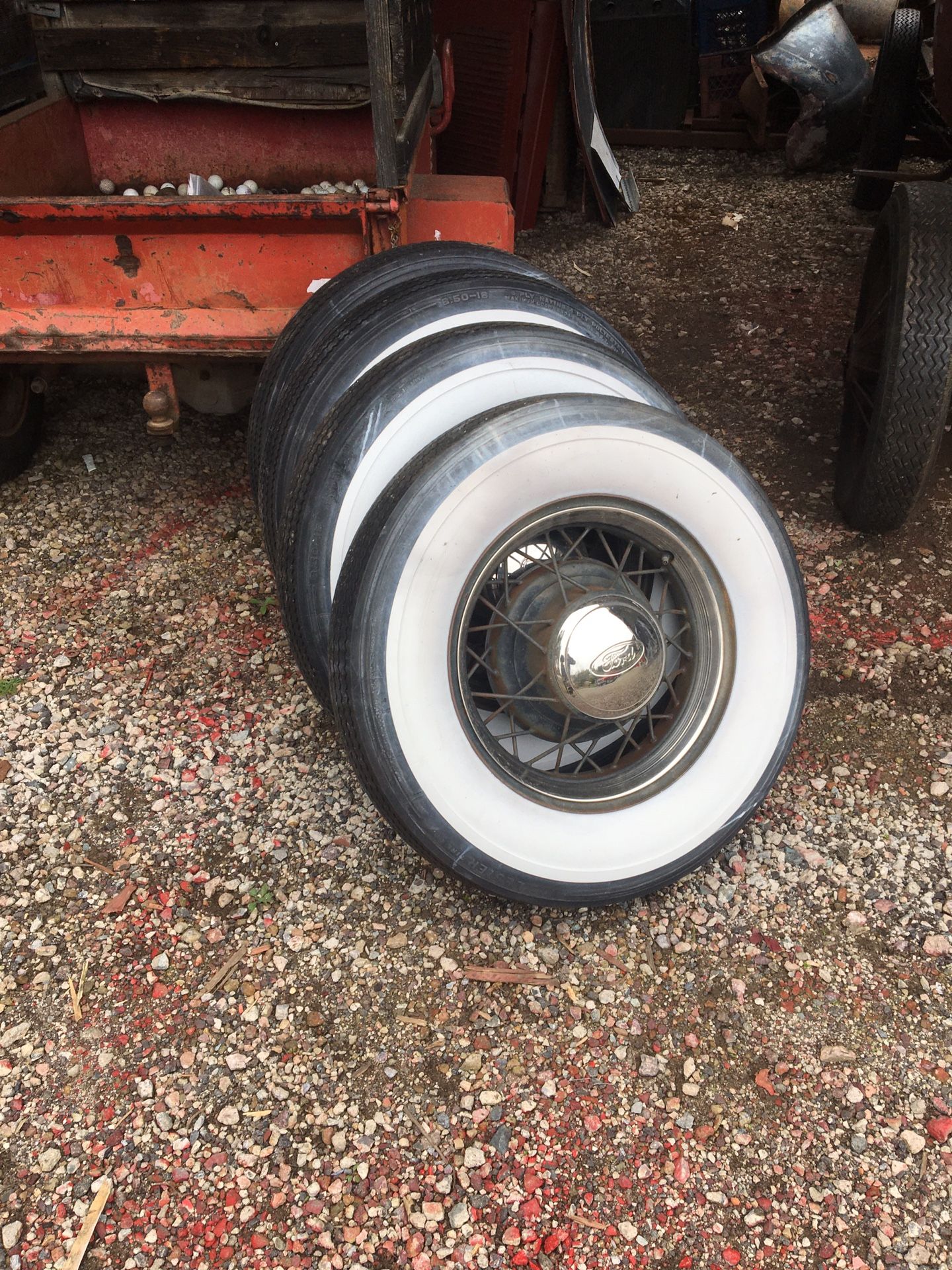 1934,1935,1936,1937 Ford Wire Wheels With Whitewall Tire,new Caps And ...