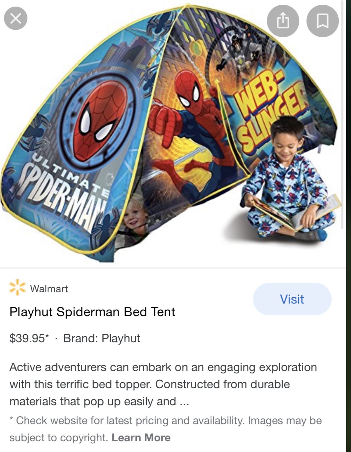 PlayHut Spider Man Bed Tent for Sale in La Mesa CA OfferUp