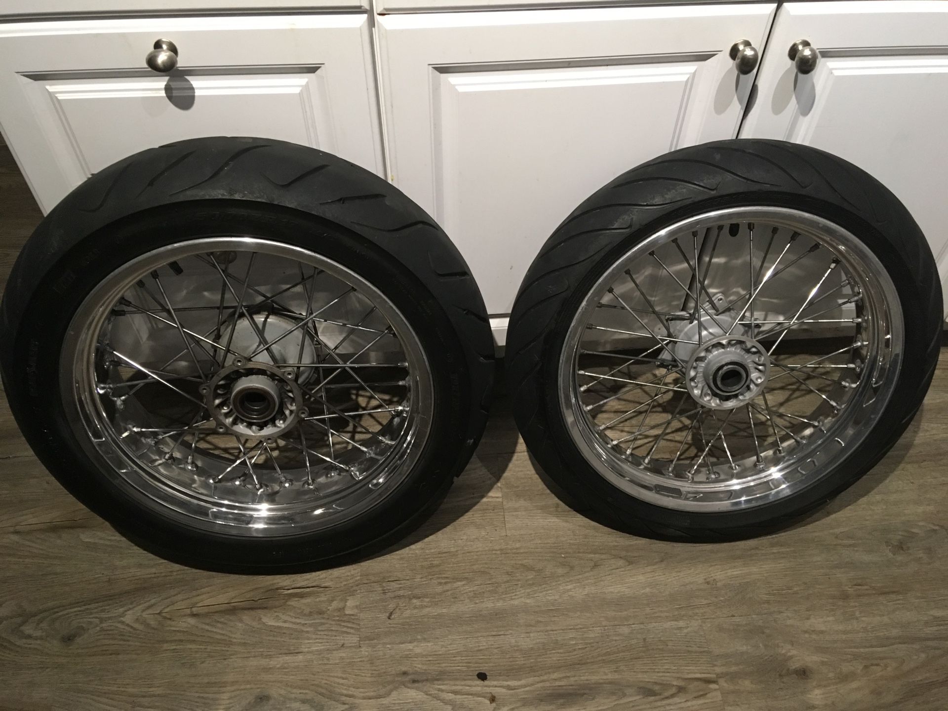 Ktm supermoto wheels 17” Cush drive behr rims fits 02-08 450 525 620 ...